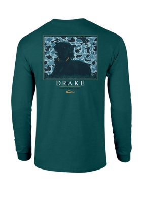 Drake Waterfowl Old School Square Long Sleeve T-Shirt | belk