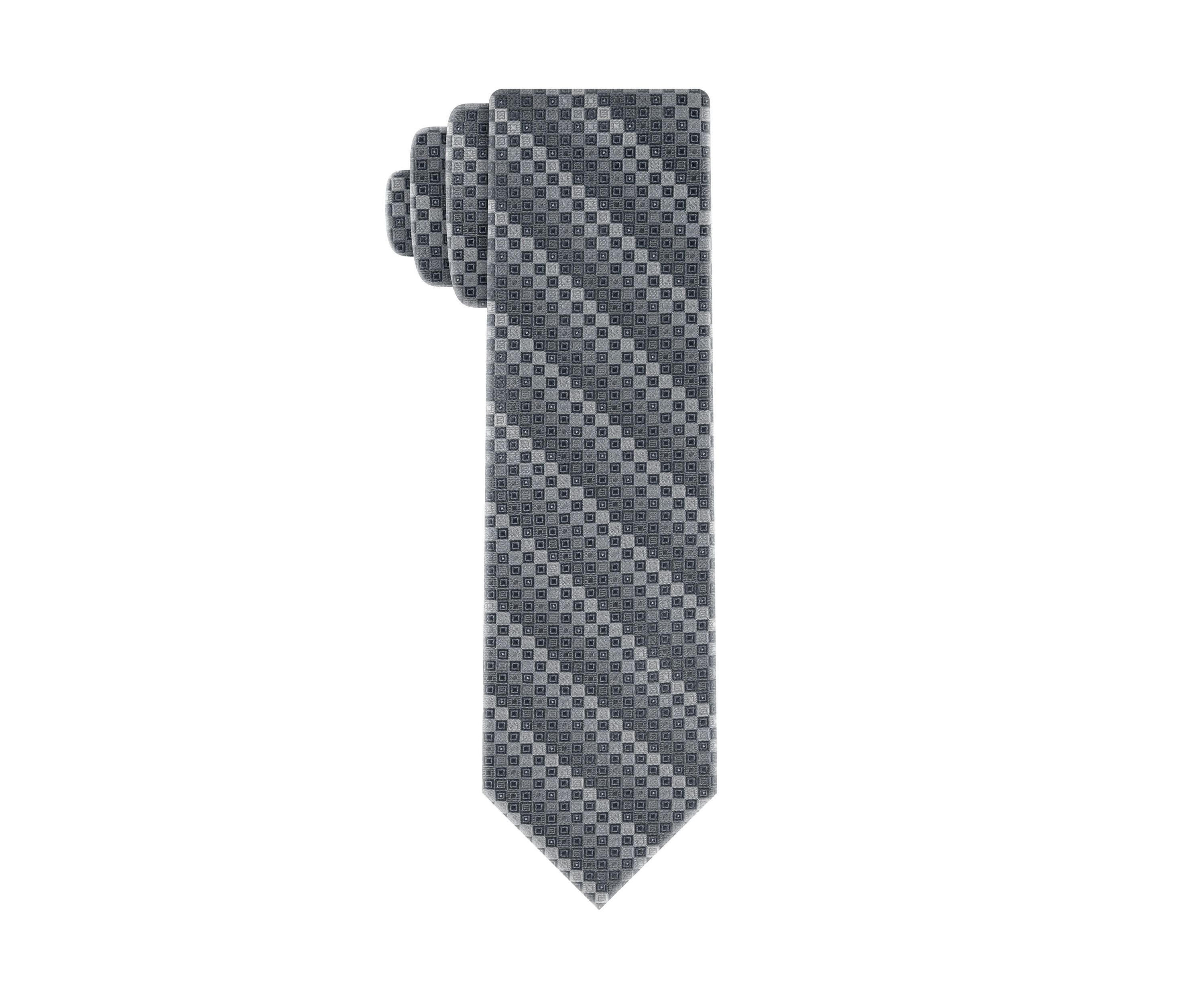 Madison Silver Ground Micro Geometric Tie | Belk