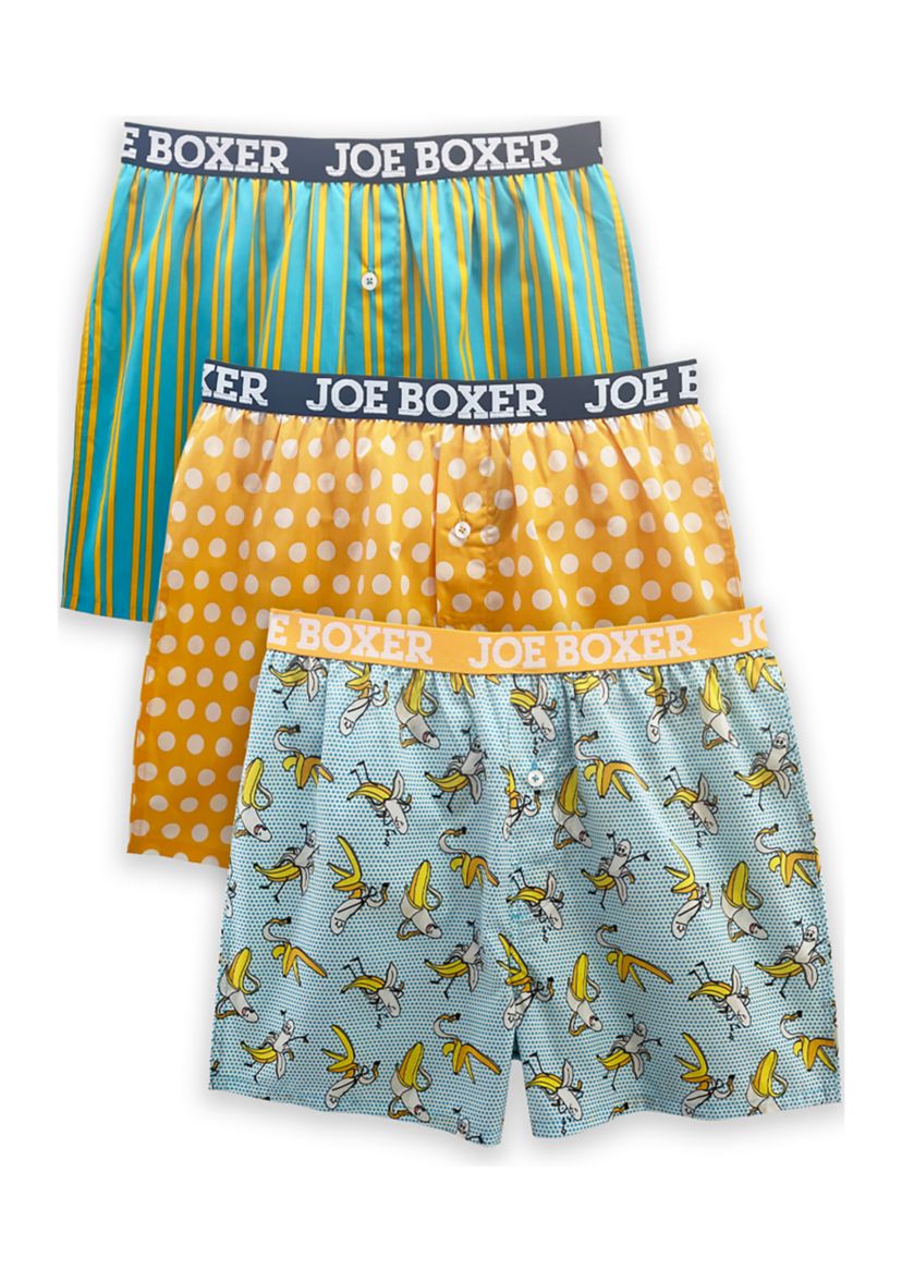 Joe Boxer 3 Pack Woven Boxers | Belk