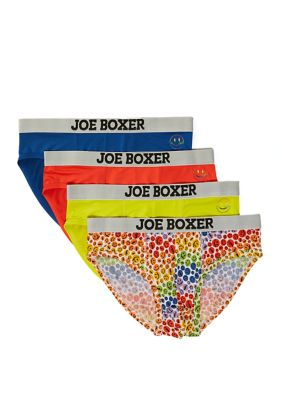 Joe Boxer Men's Rainbow Smiley Boxer Briefs - 4 Pack | belk