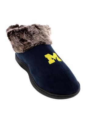 Comfy Feet NCAA Michigan Wolverines Faux Sheepskin Furry Top Slippers ...
