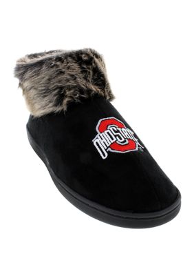 Comfy Feet NCAA Ohio State Buckeyes Faux Sheepskin Furry Top Slippers ...