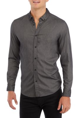 Kenneth Cole Men's Long Sleeve Solid Textured Sport Shirt | belk