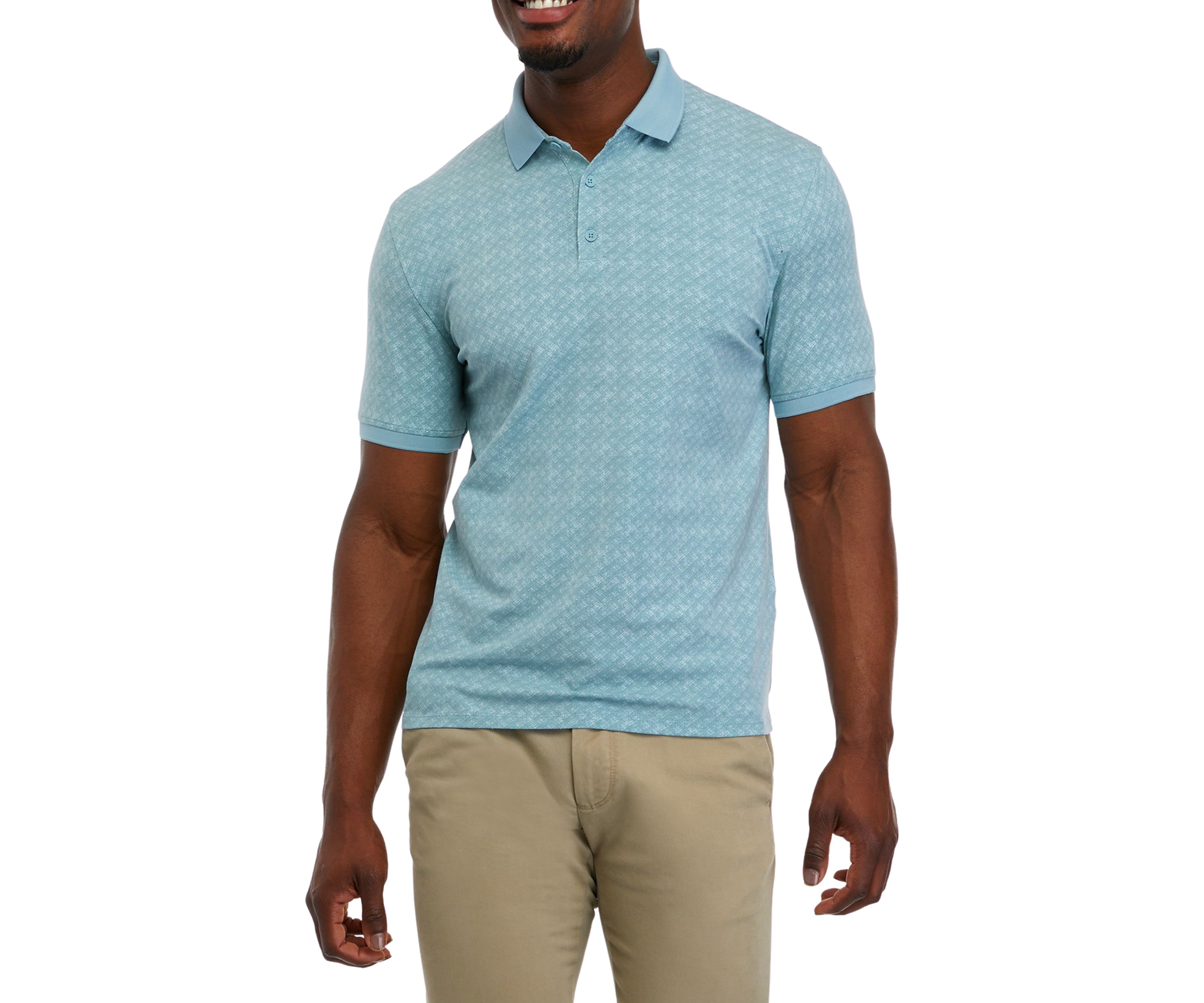 Kenneth Cole Printed Button Polo Shirt | Belk