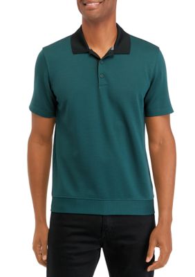 Kenneth Cole Short Sleeve Contrast Collar Polo Shirt | belk