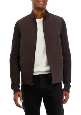 Kenneth Cole Dark Brown Solid Knit Classic Quilted Sweater | belk