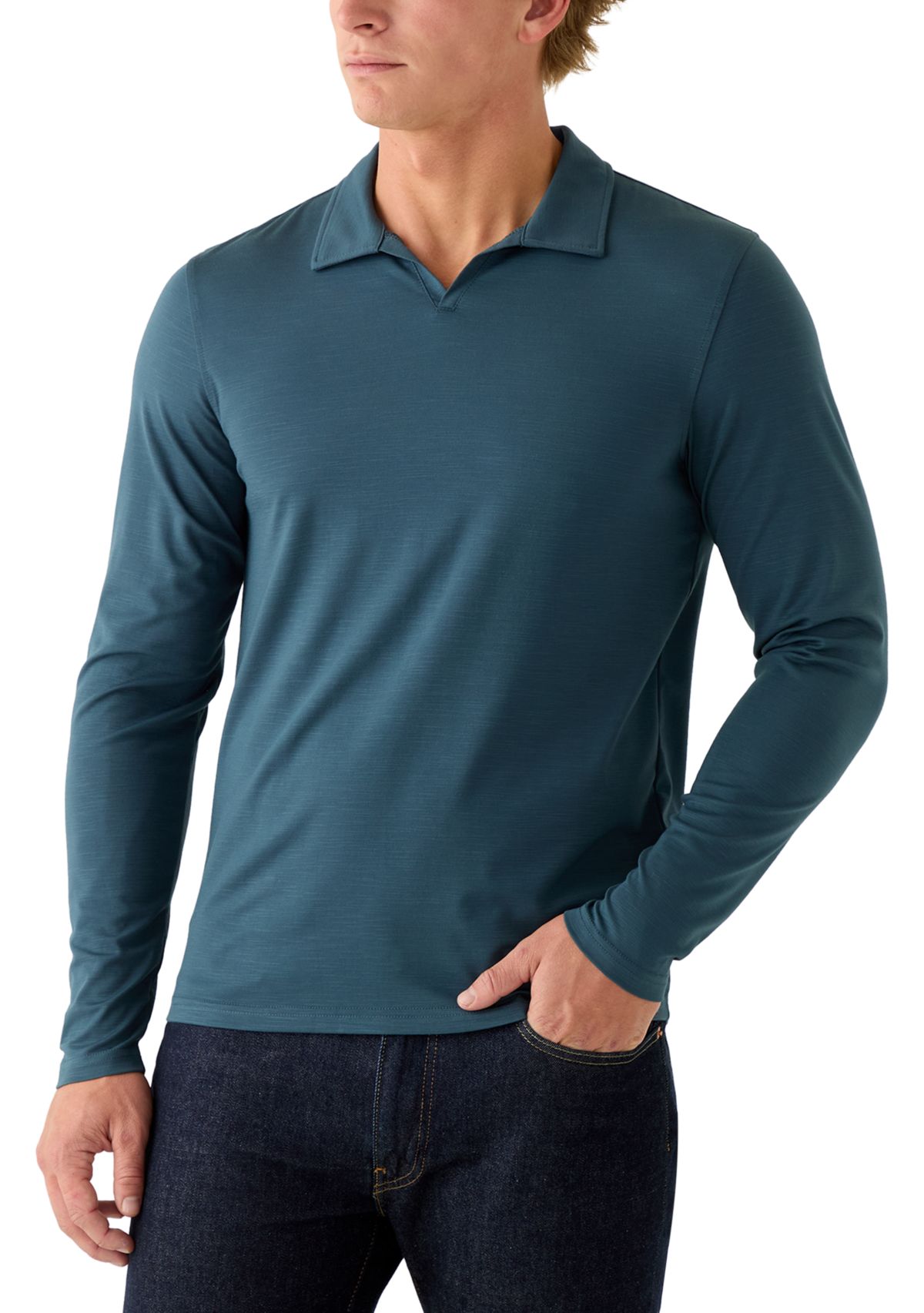Kenneth Cole Men's Blue Long Sleeve Polo | Belk