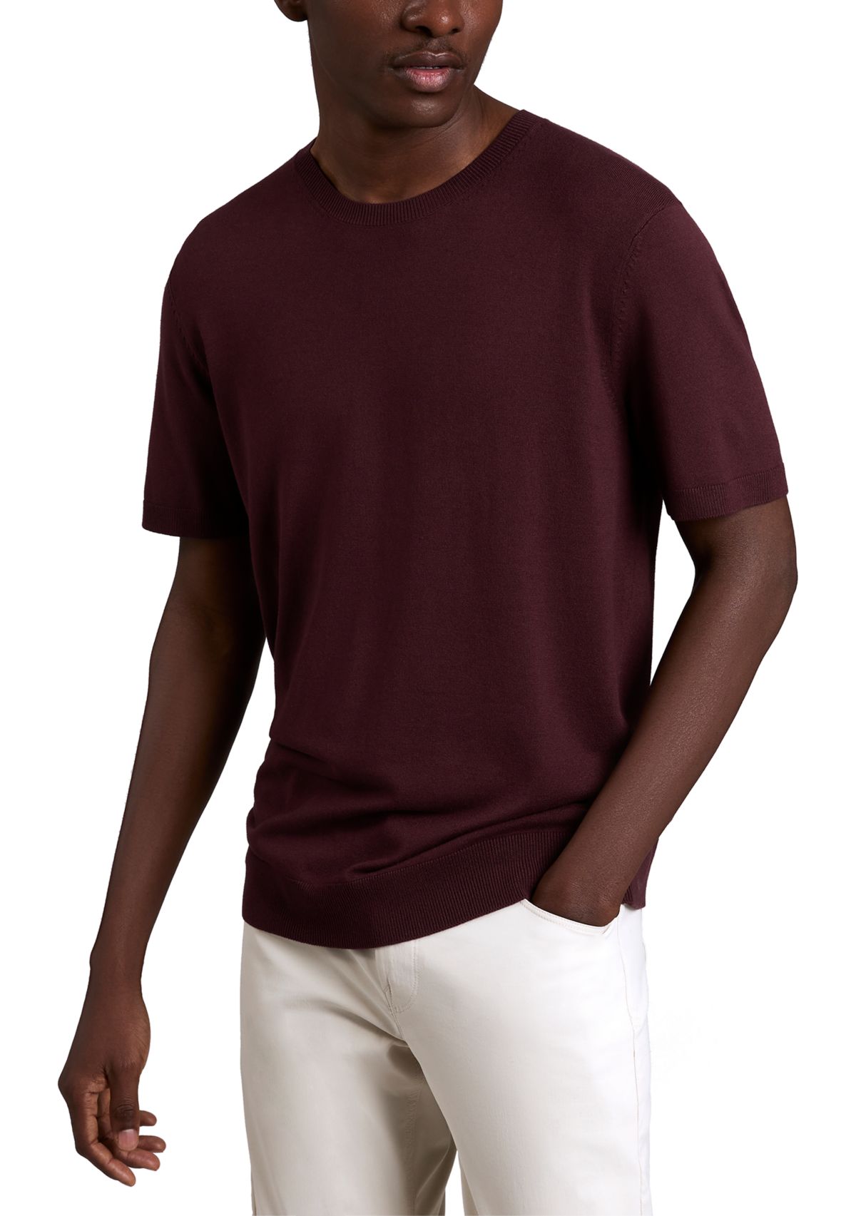 Kenneth Cole Sport Solid Classic Crew Neck Sweater | Belk
