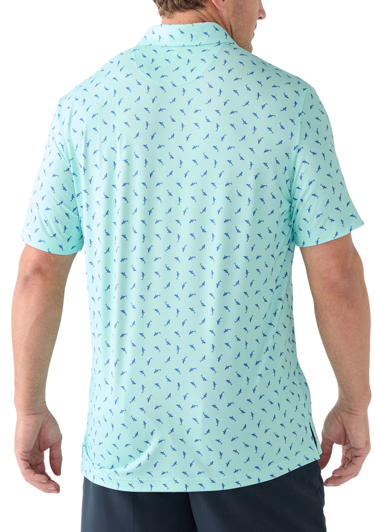 IZOD Big & Tall Swimming Sharks Printed Polo Shirt | Belk