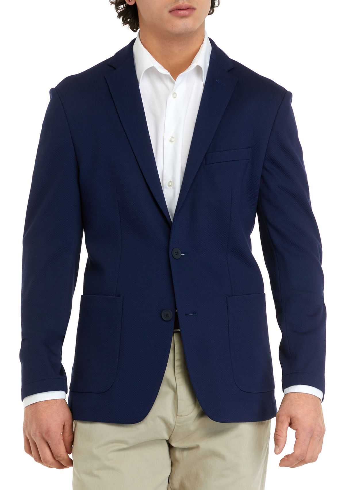 Kenneth Cole Reaction Single Breasted Navy Knit Sport Coat | Belk