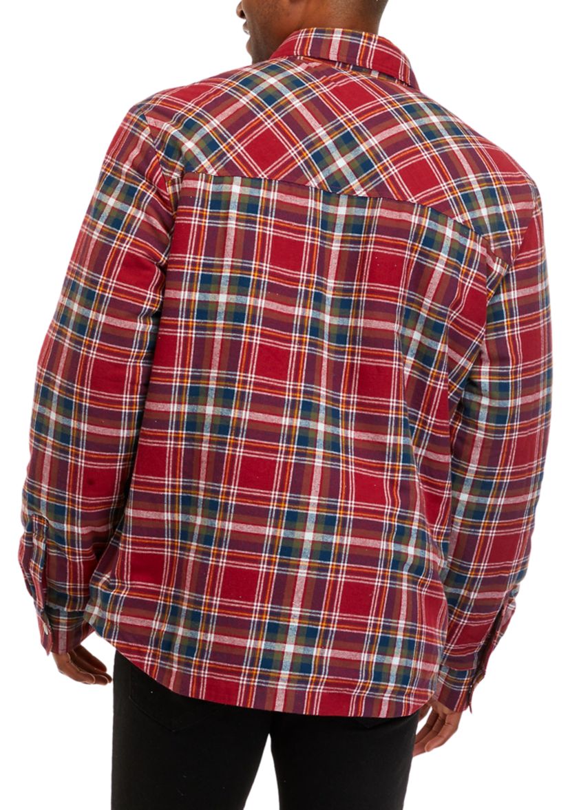 TRUE CRAFT Sherpa Lined Flannel Shacket | Belk