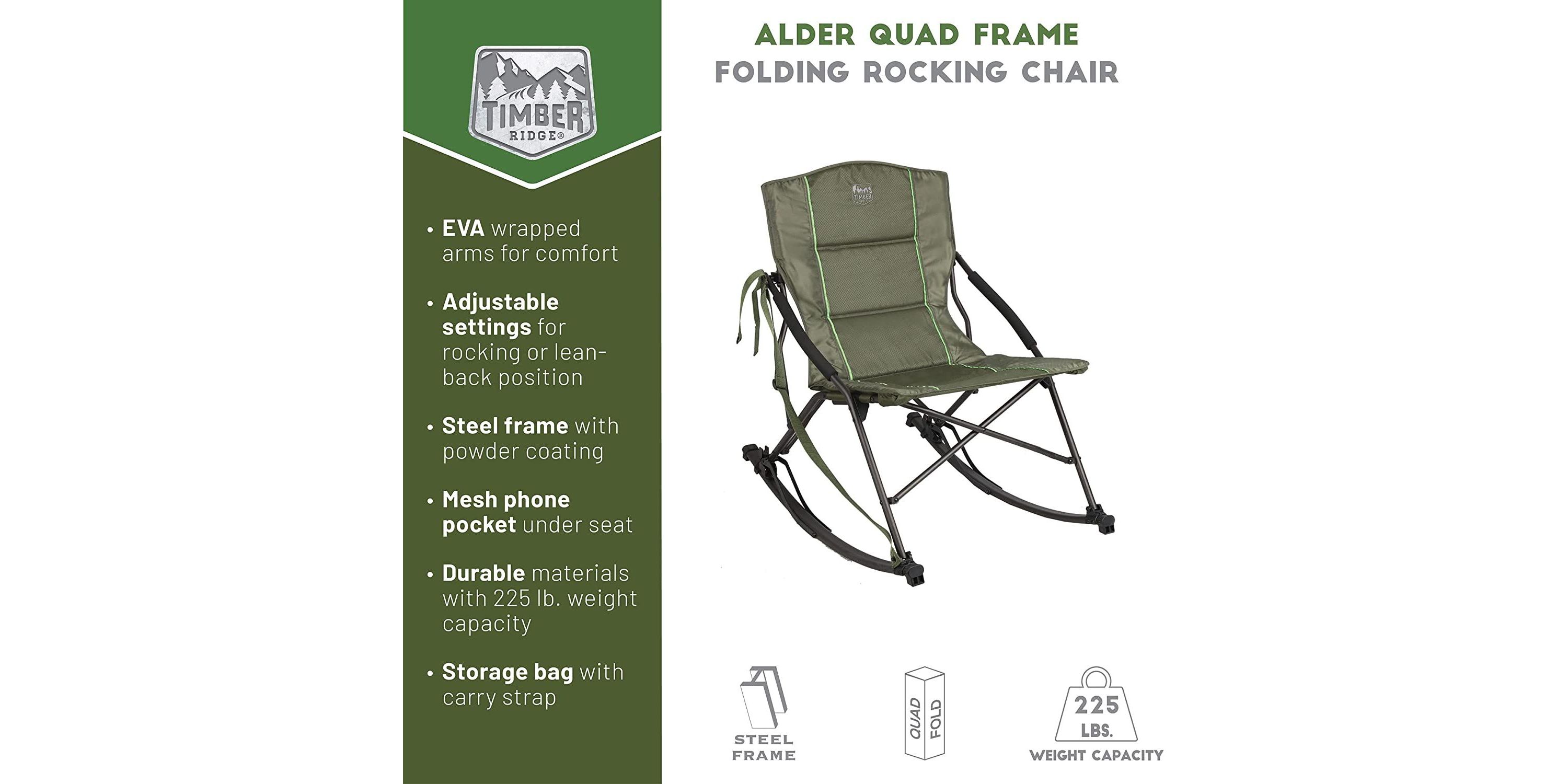 Timber Ridge Timber Ridge Easy Setup Alder Rocking Camping Chair, Green ...