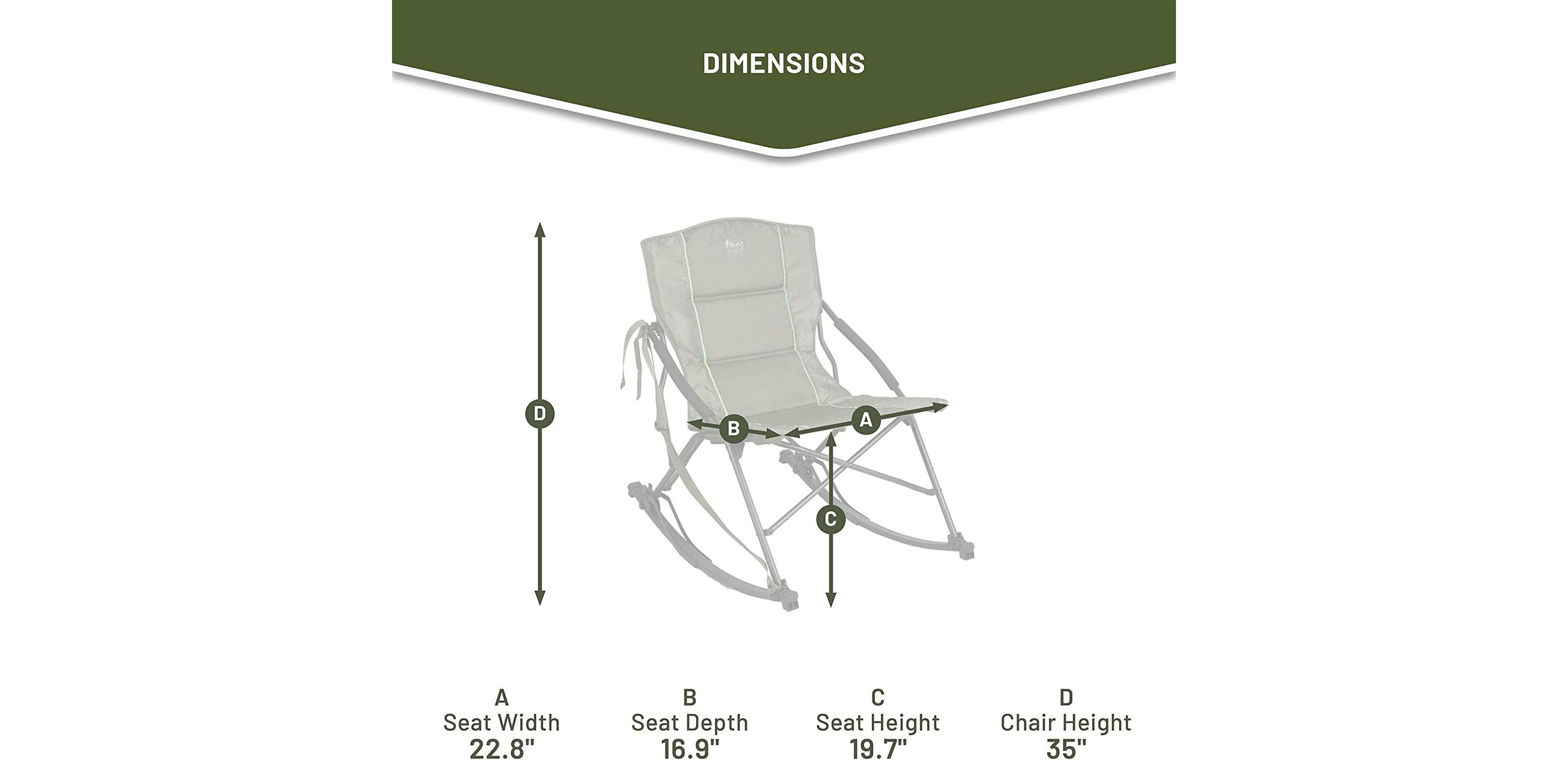 Timber Ridge Timber Ridge Easy Setup Alder Rocking Camping Chair, Green ...