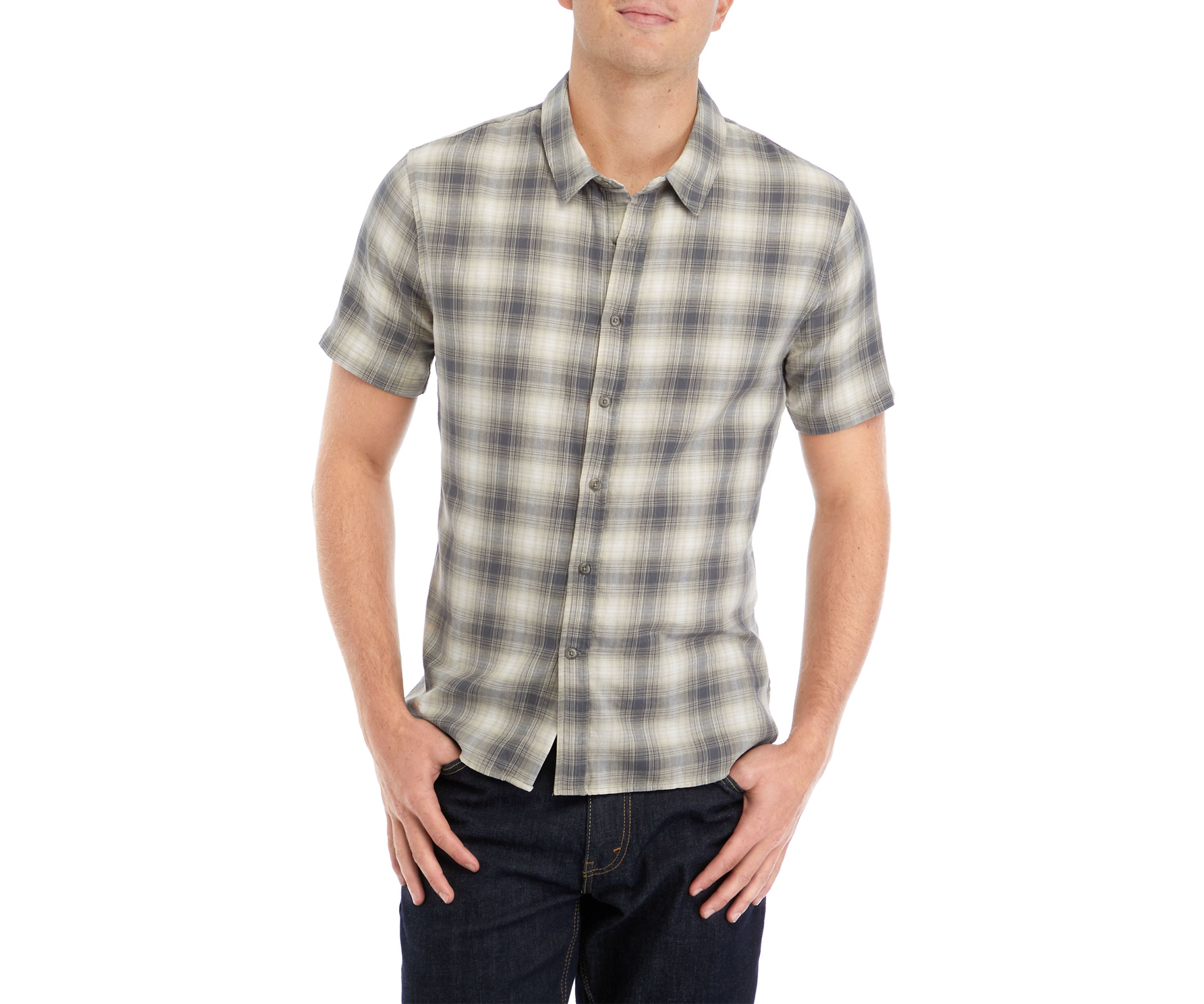 Magaschoni Men's Plaid Woven Button Down Shirt | Belk