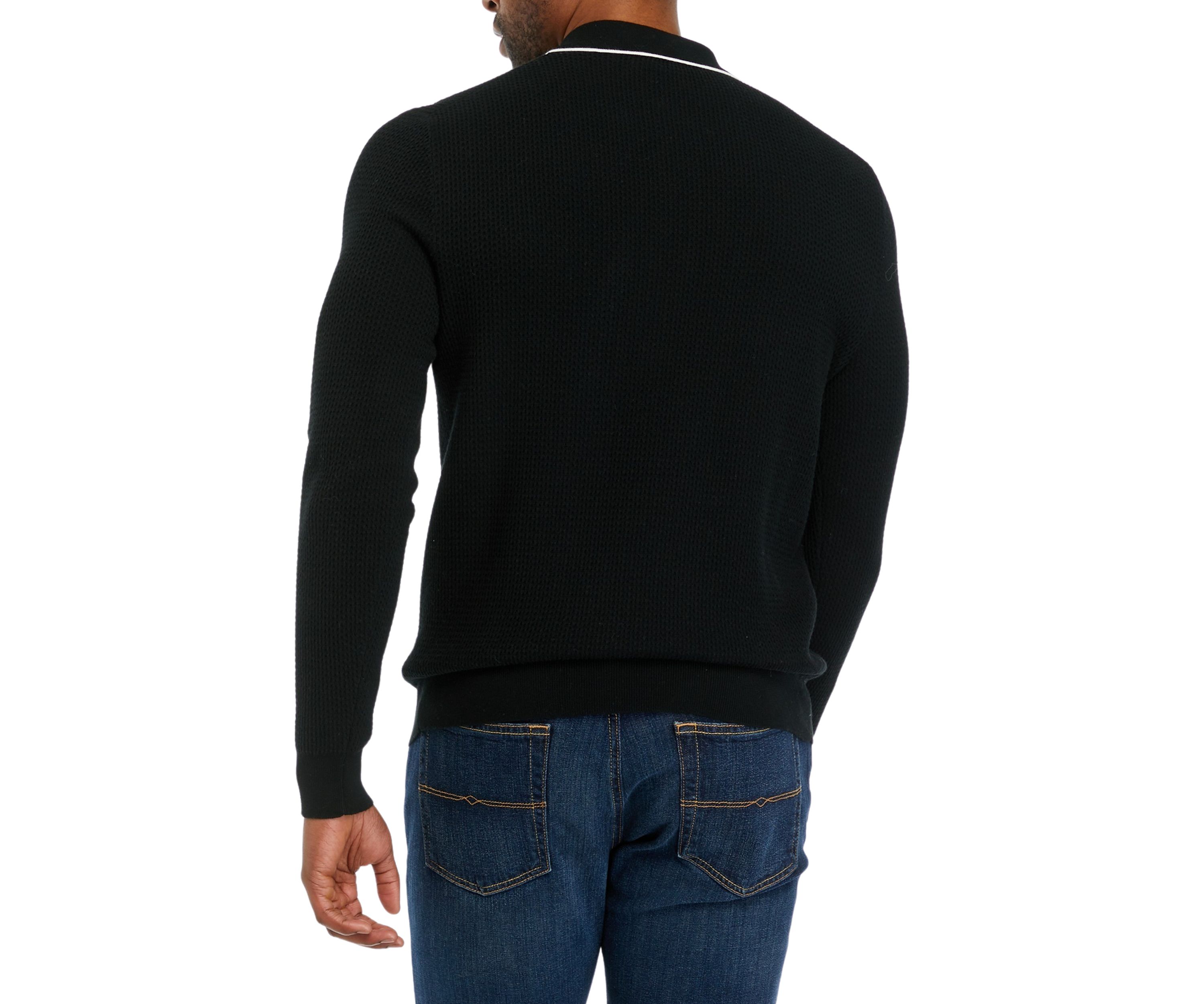 Magaschoni Men's Long Sleeve Tipped Collar Sweater | Belk