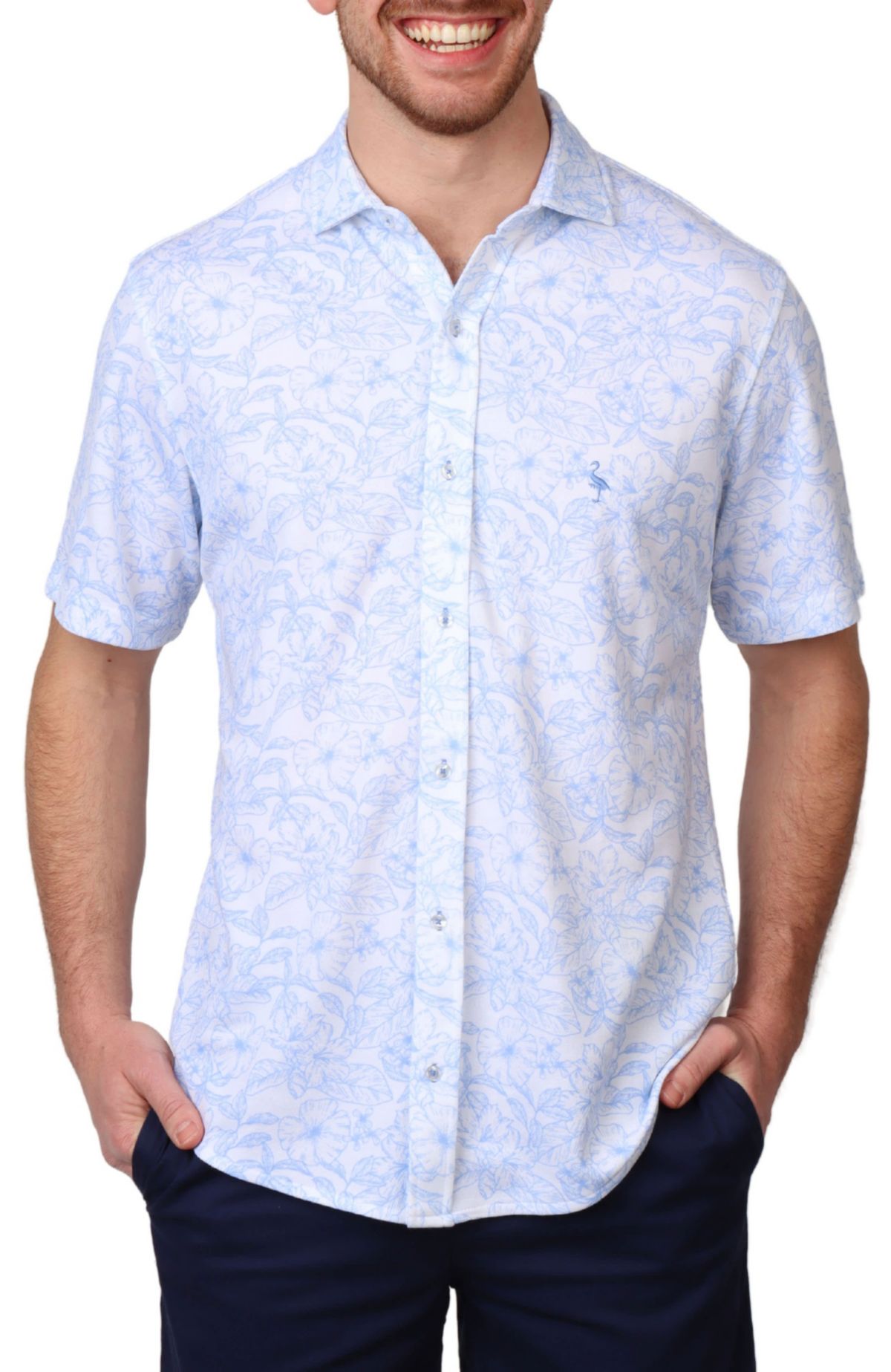 Tailorbyrd Tropical Tonal Modal Short Sleeve Shirt | Belk