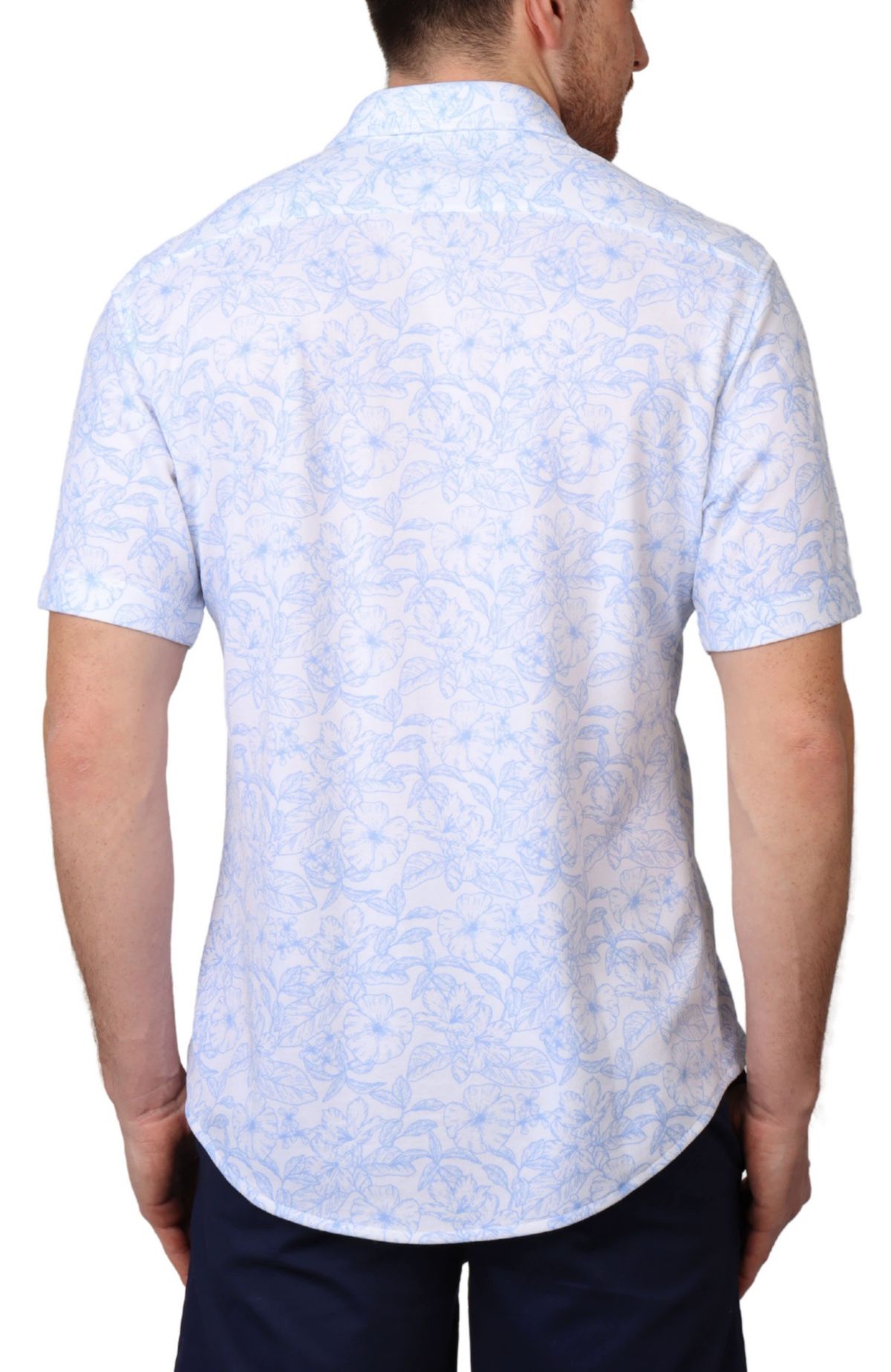 Tailorbyrd Tropical Tonal Modal Short Sleeve Shirt | Belk