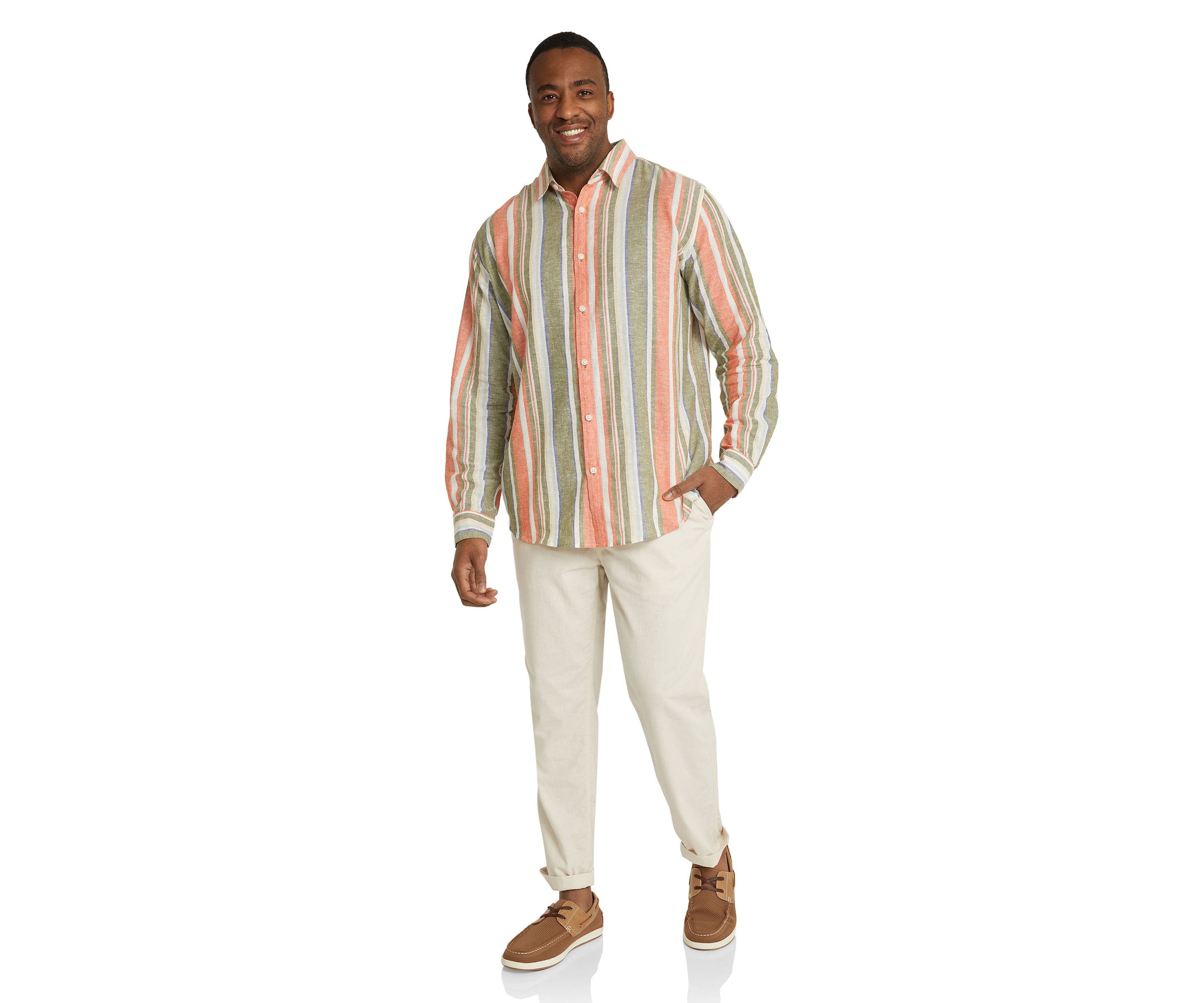Johnny Bigg Big & Tall Johnny Bigg Mens Portugal Stripe Linen Shirt | Belk