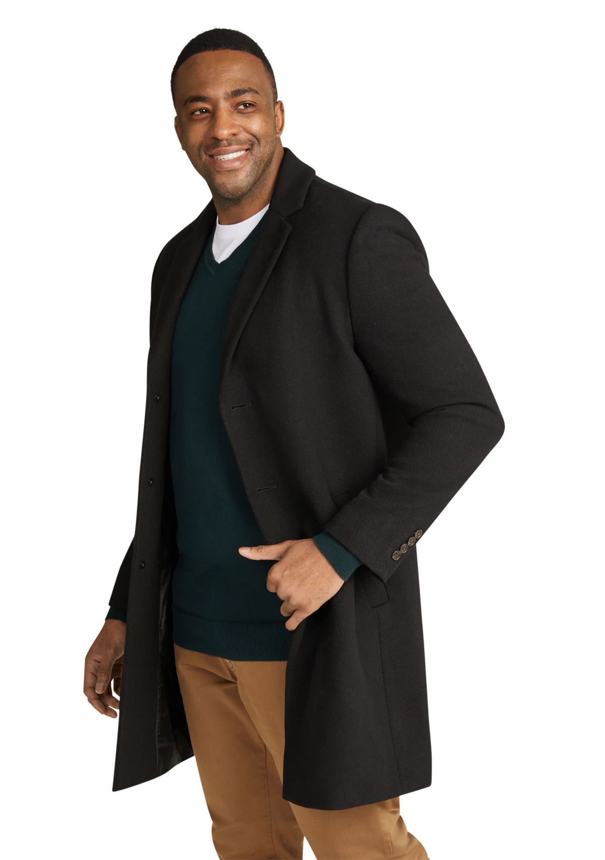 Johnny Bigg Big & Tall Xavier Wool Blend Overcoat | Belk