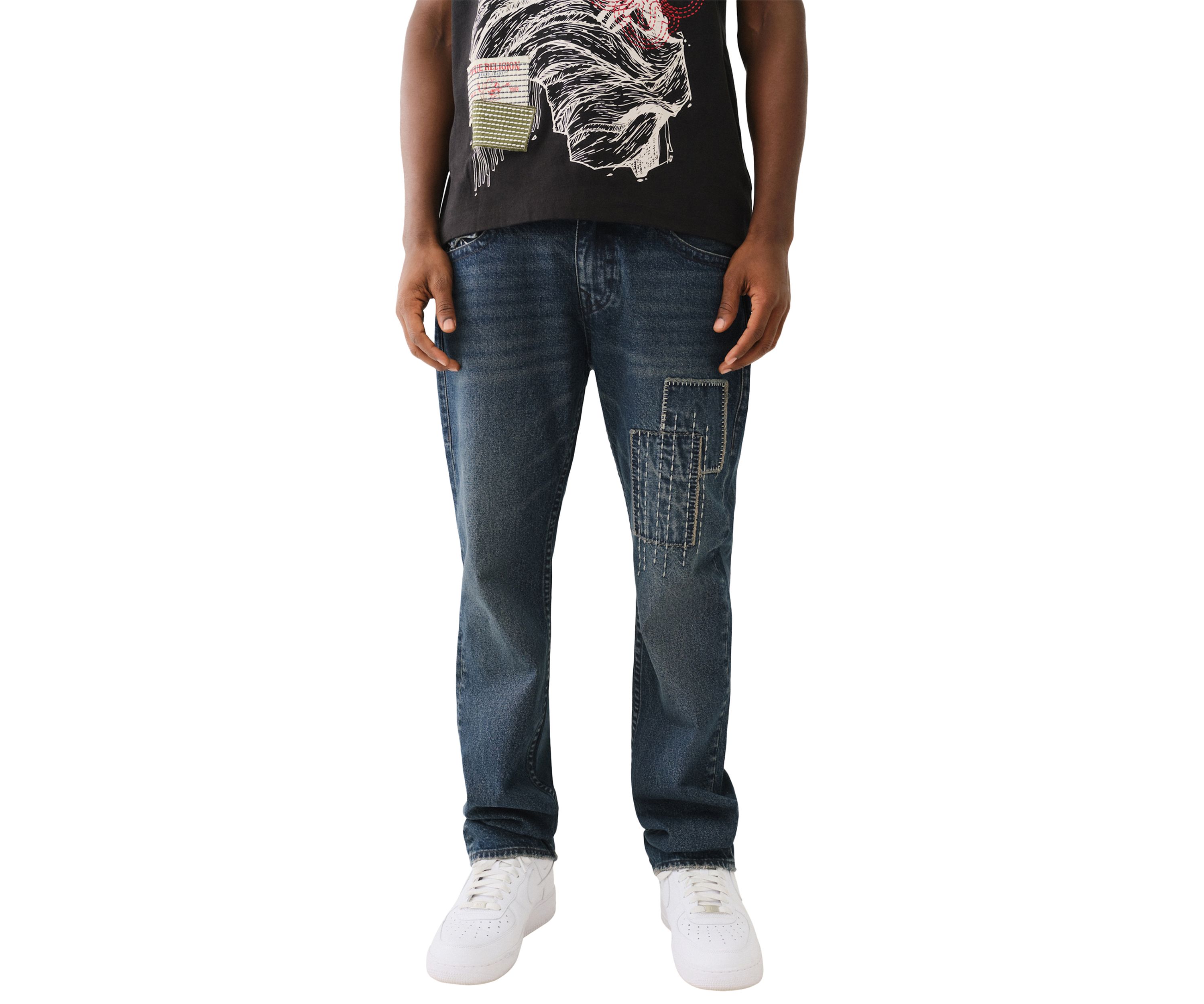 True Religion Men's Ricky Straight Jeans with Stitch Detail | Belk