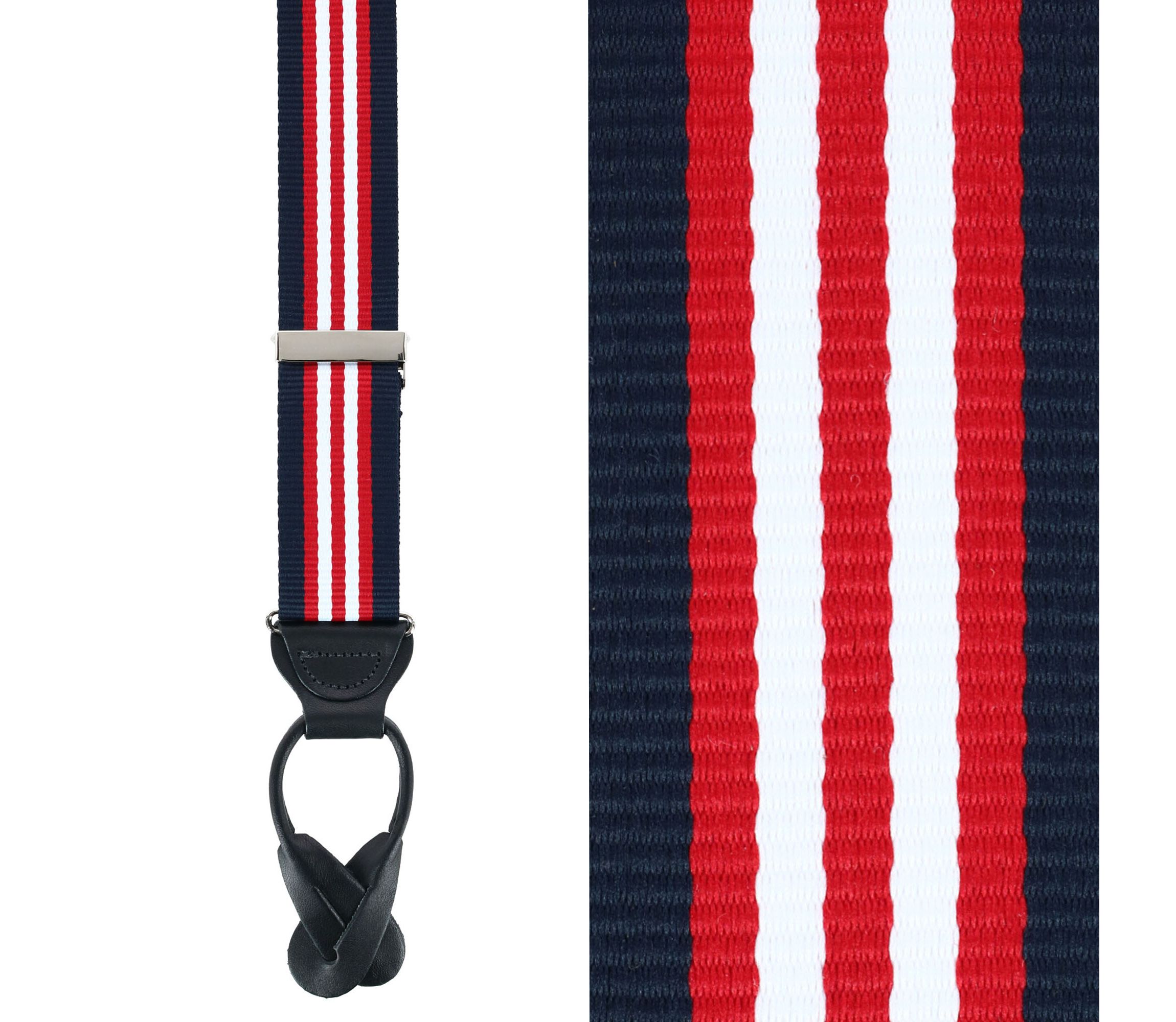 Trafalgar Sumner 35mm Grosgrain Weave Striped Button End Braces | Belk