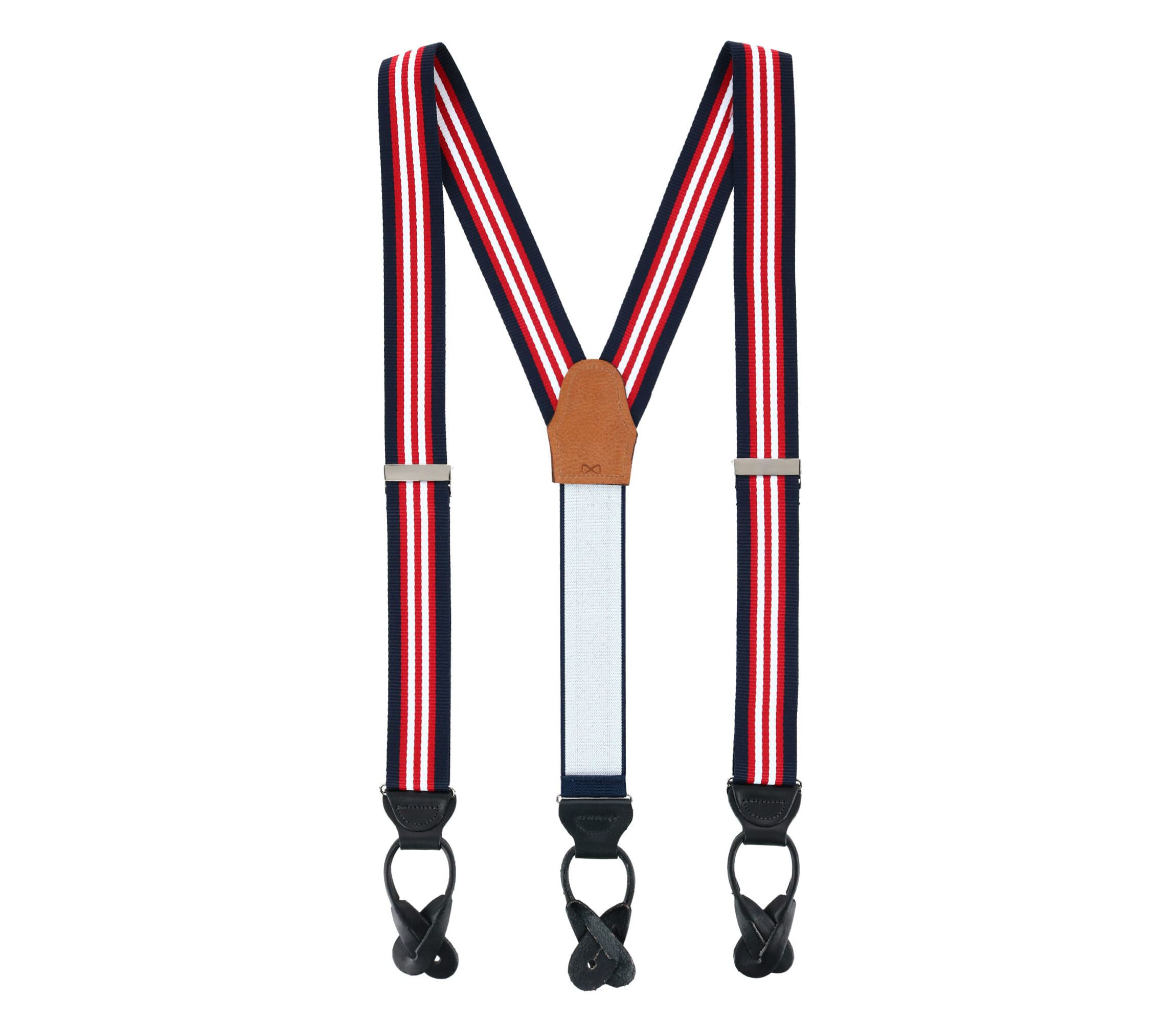 Trafalgar Sumner 35mm Grosgrain Weave Striped Button End Braces | Belk