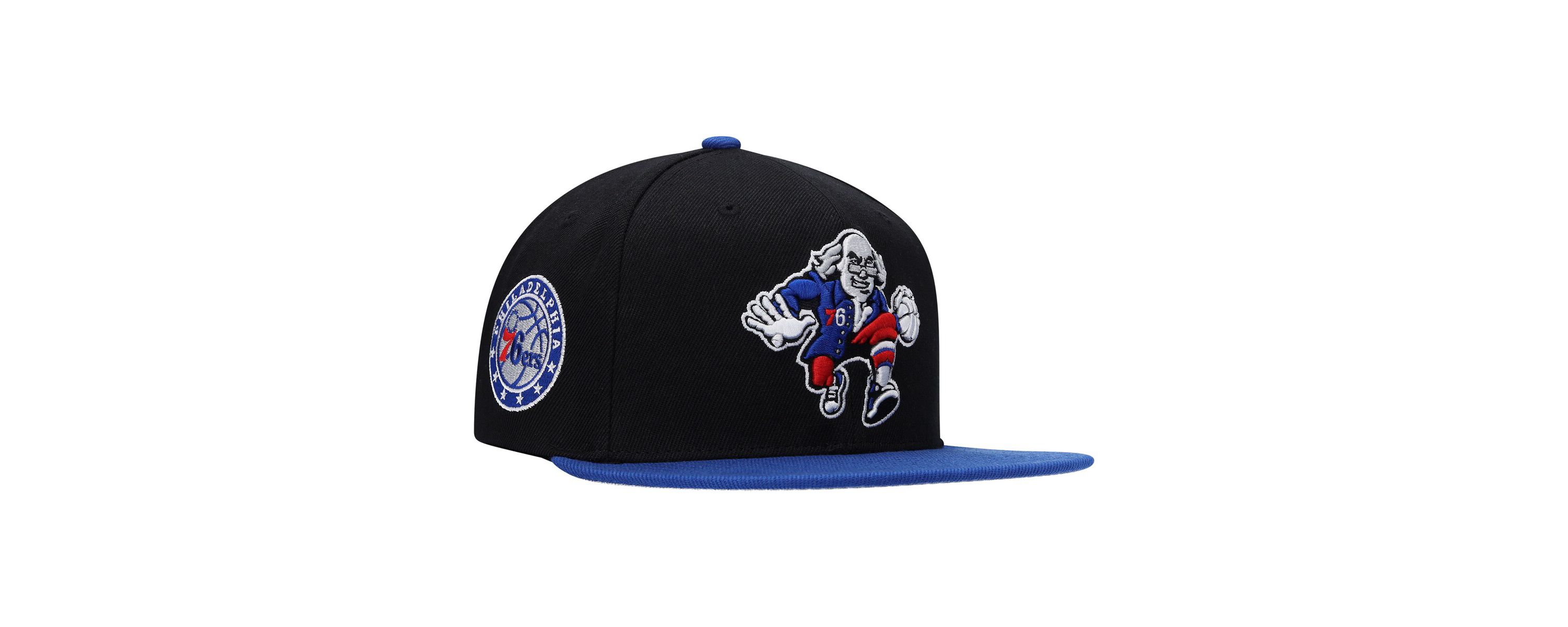 Mitchell & Ness NBA Black/Royal Philadelphia 76ers Side Core 2.0 ...
