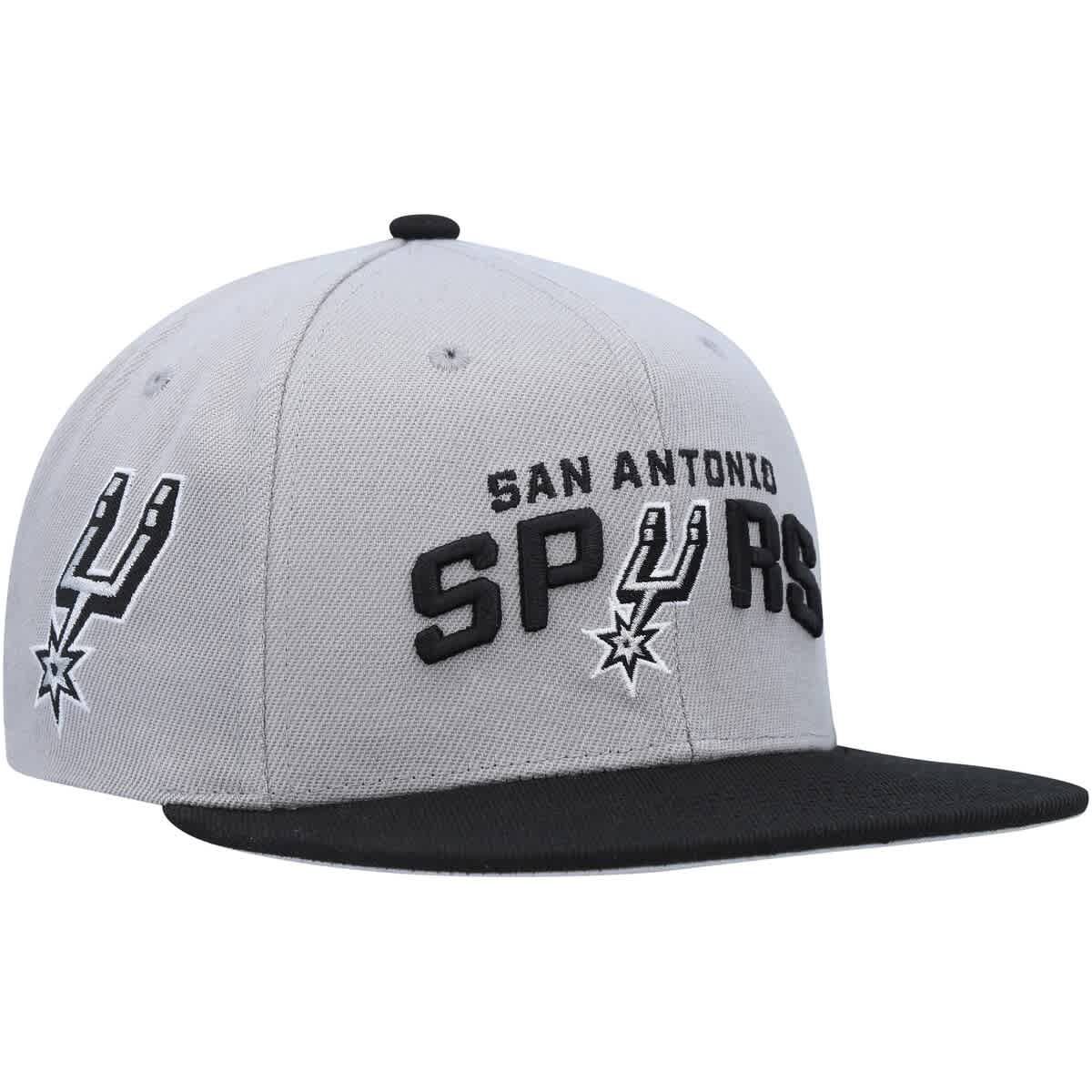 Mitchell & Ness NBA Gray/Black San Antonio Spurs Side Core 2.0 Snapback ...