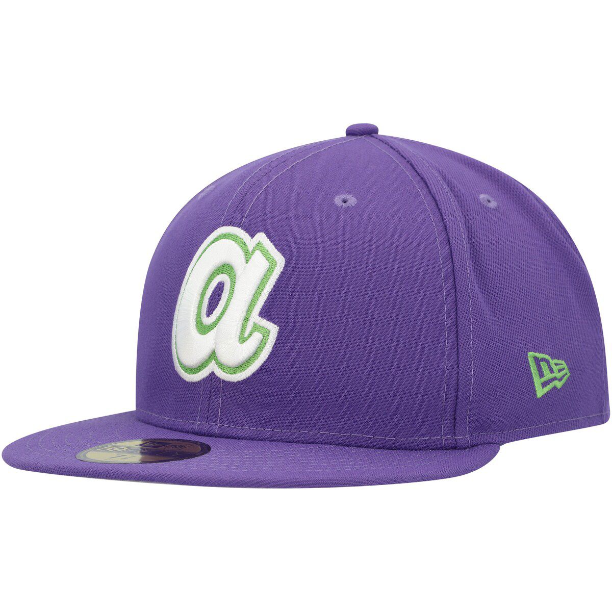 New Era MLB Atlanta Braves Lime Side Patch 59FIFTY Fitted Hat | Belk