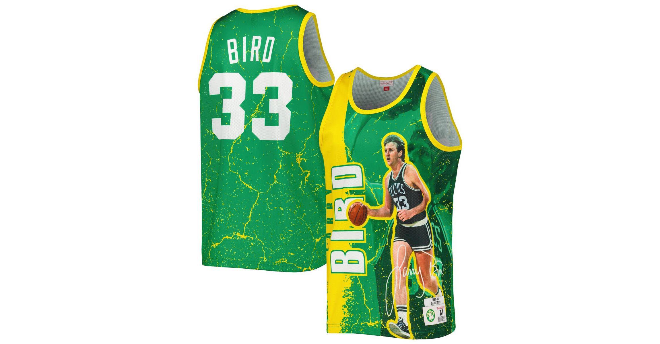 Mitchell & Ness NBA Larry Bird Kelly Boston Celtics 1985-86 Hardwood ...