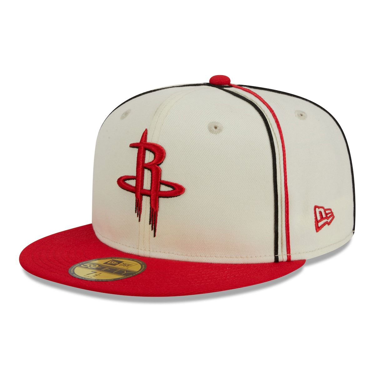 New Era NBA Cream/Red Houston Rockets Piping 2-Tone 59FIFTY Fitted Hat ...