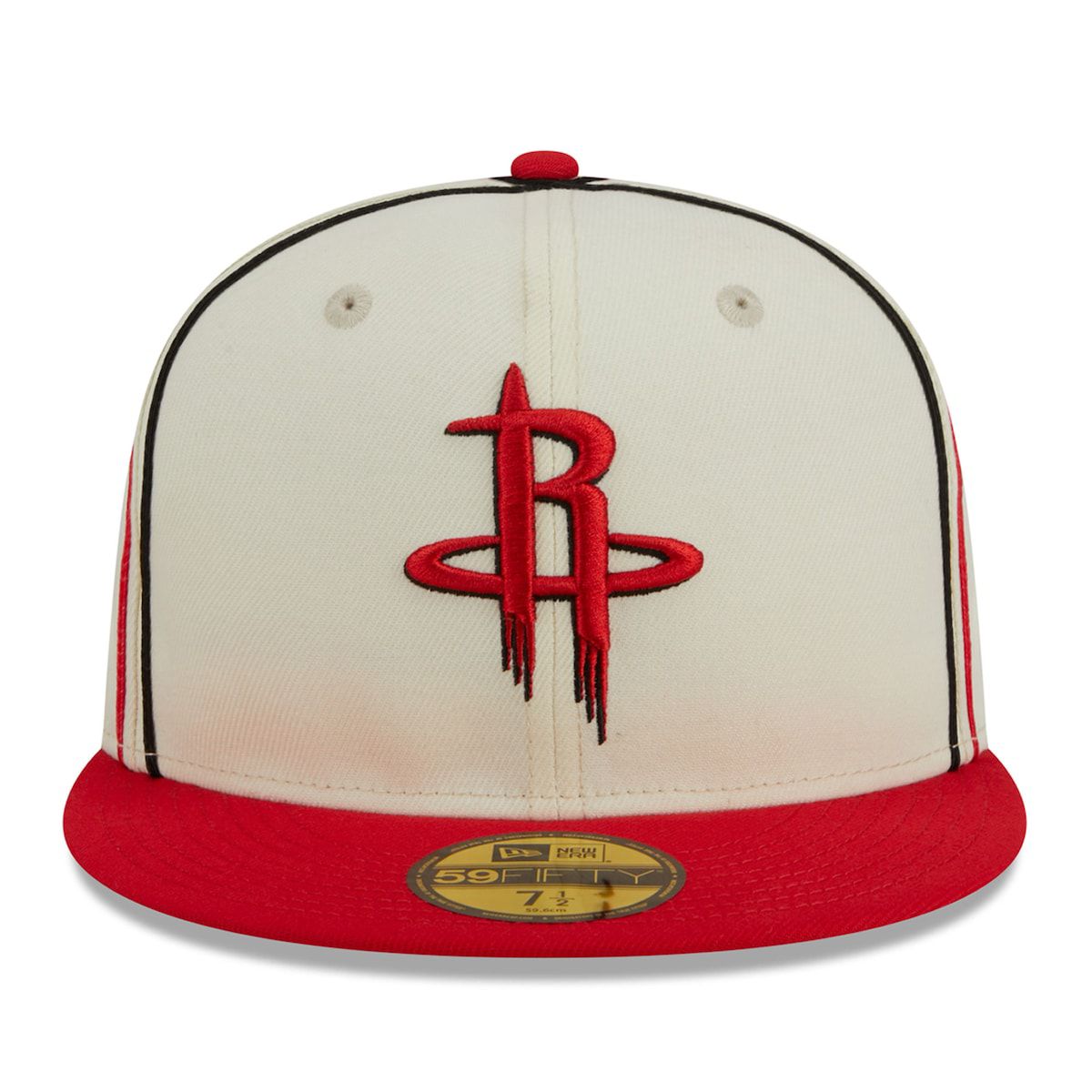 New Era NBA Cream/Red Houston Rockets Piping 2-Tone 59FIFTY Fitted Hat ...