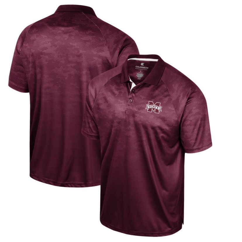 Colosseum NCAA Mississippi State Bulldogs Honeycomb Raglan Polo | Belk