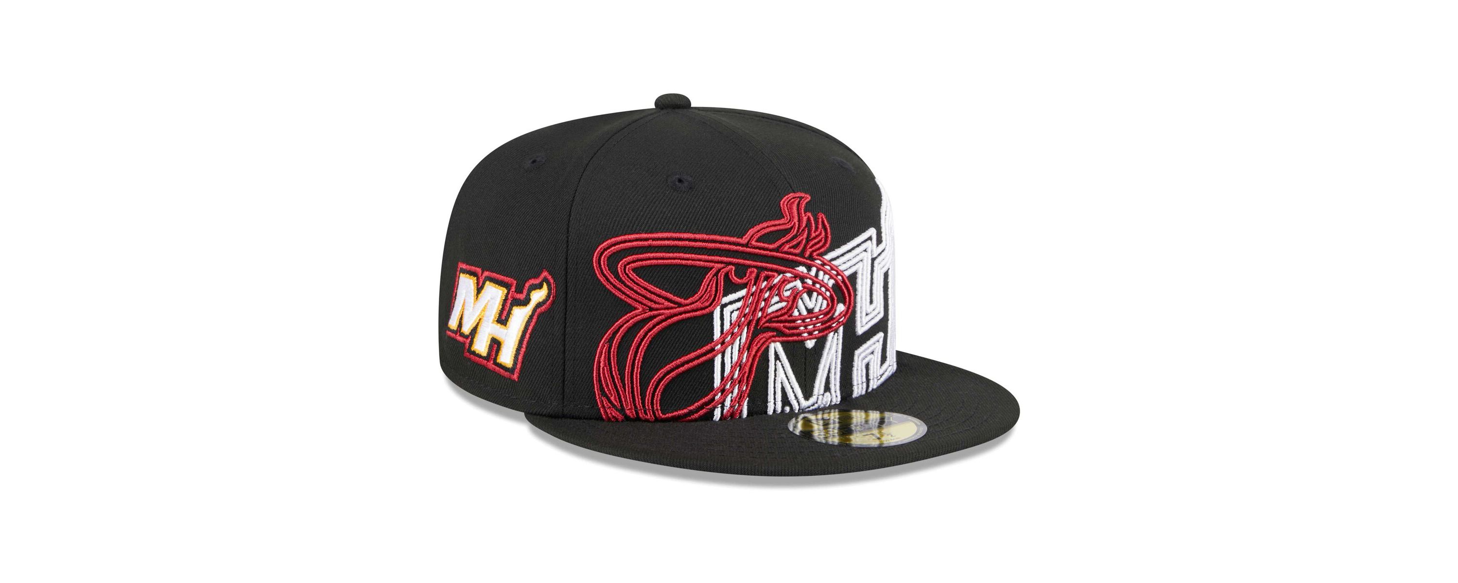 New Era NBA Miami Heat Game Day Hollow Logo Mashup 59FIFTY Fitted Hat ...
