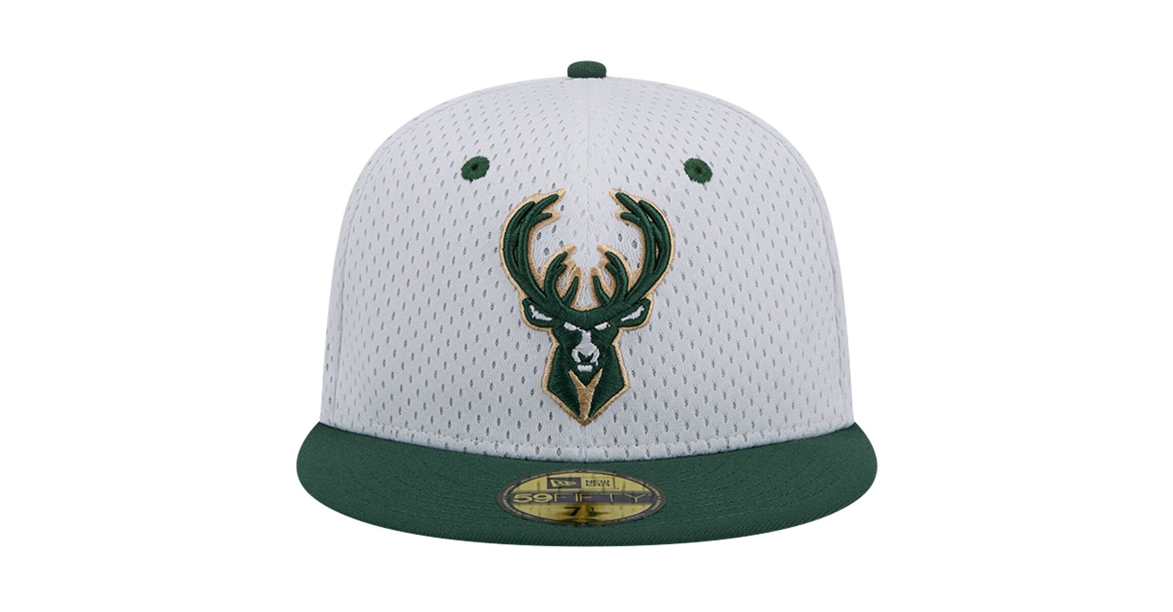 New Era NBA White/Hunter Milwaukee Bucks Throwback 2Tone 59FIFTY Fitted ...