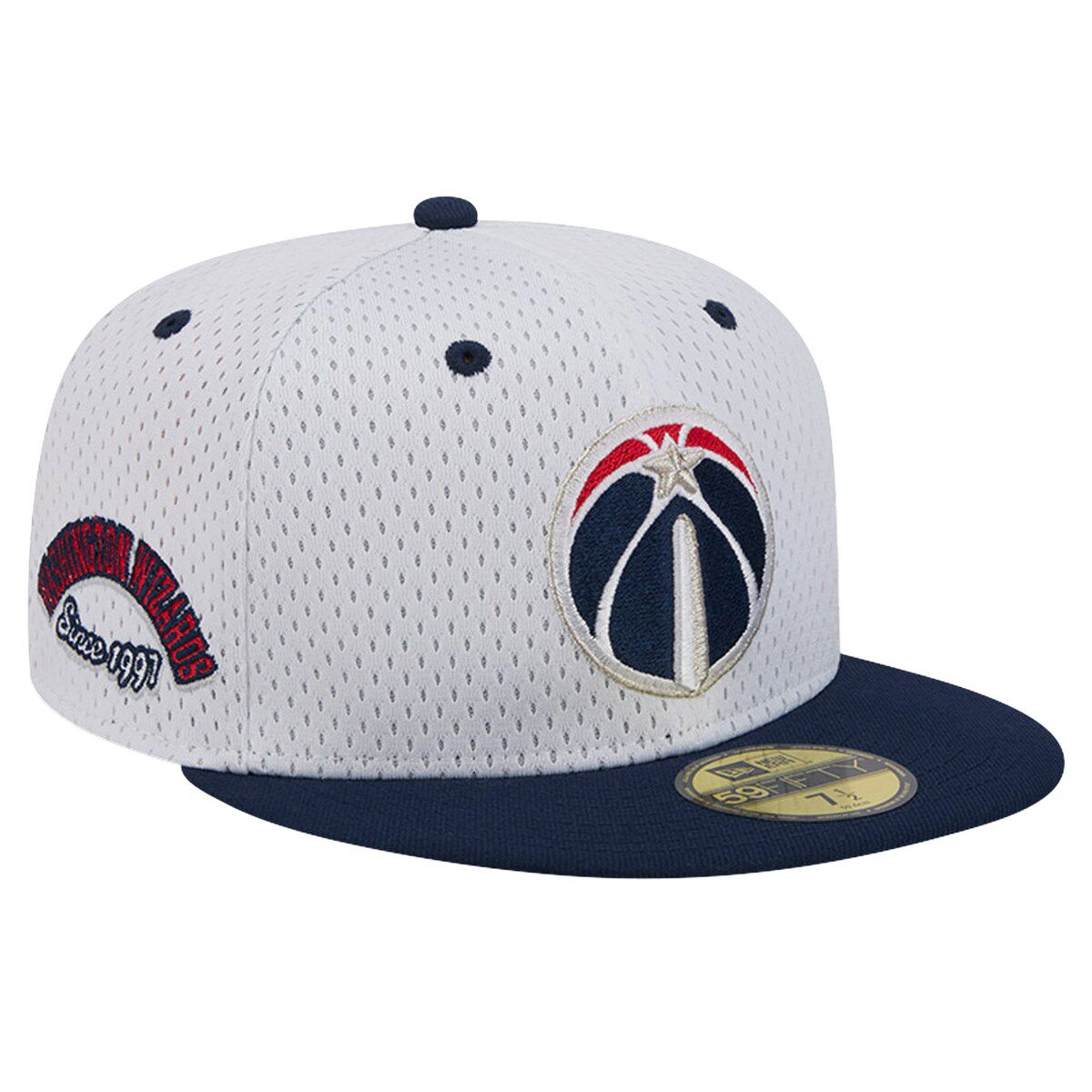 New Era NBA White/Navy Washington Wizards Throwback 2Tone 59FIFTY ...