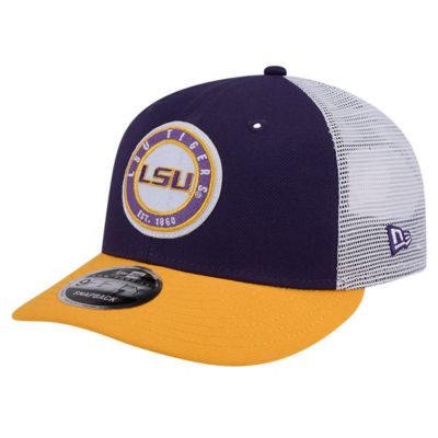 New Era NCAA LSU Tigers Throwback Circle Patch 9FIFTY Trucker Snapback ...