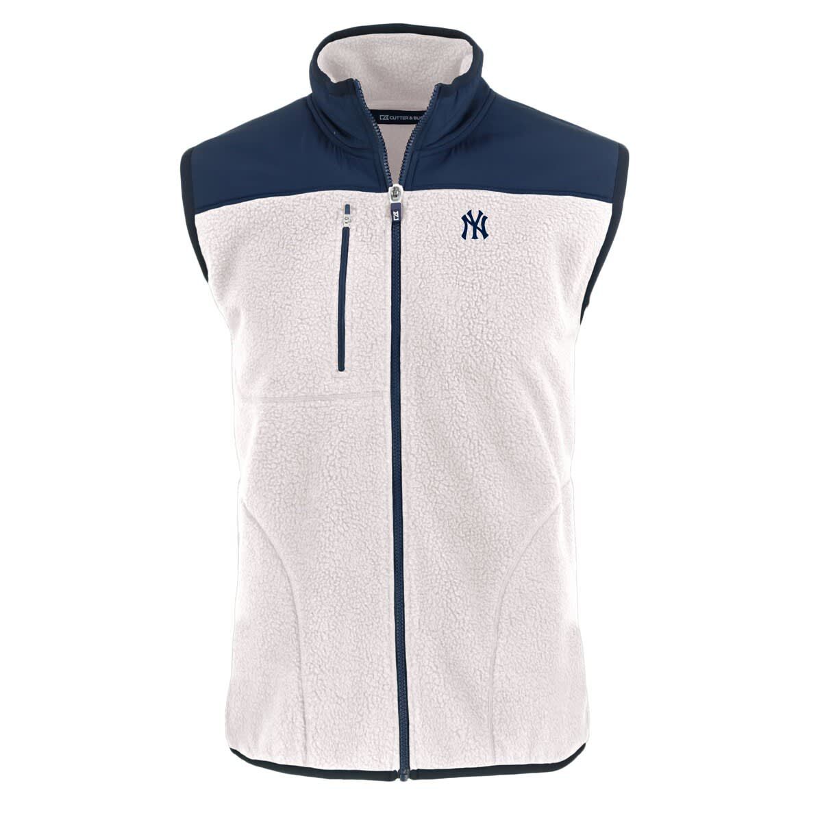 Cutter & Buck MLB White/Navy New York Yankees Cascade Eco Sherpa Fleece ...
