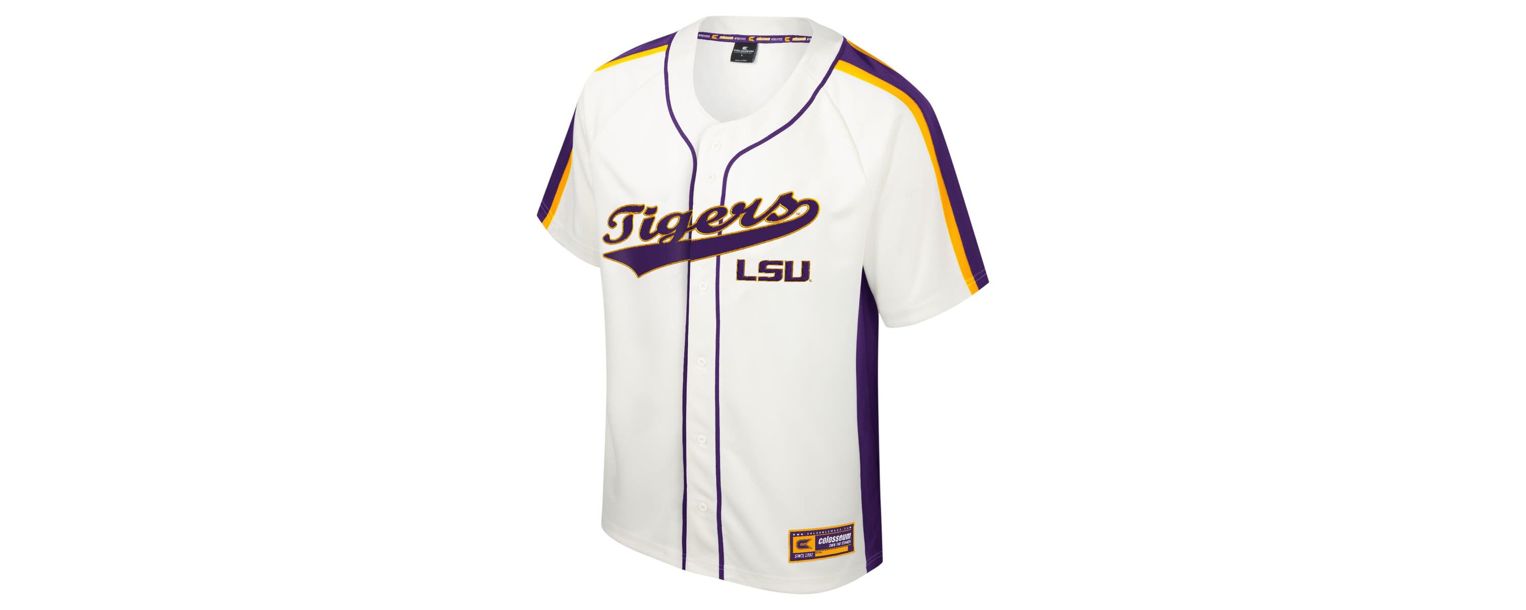 Colosseum NCAA LSU Tigers Ruth Button-Up Baseball Jersey | Belk