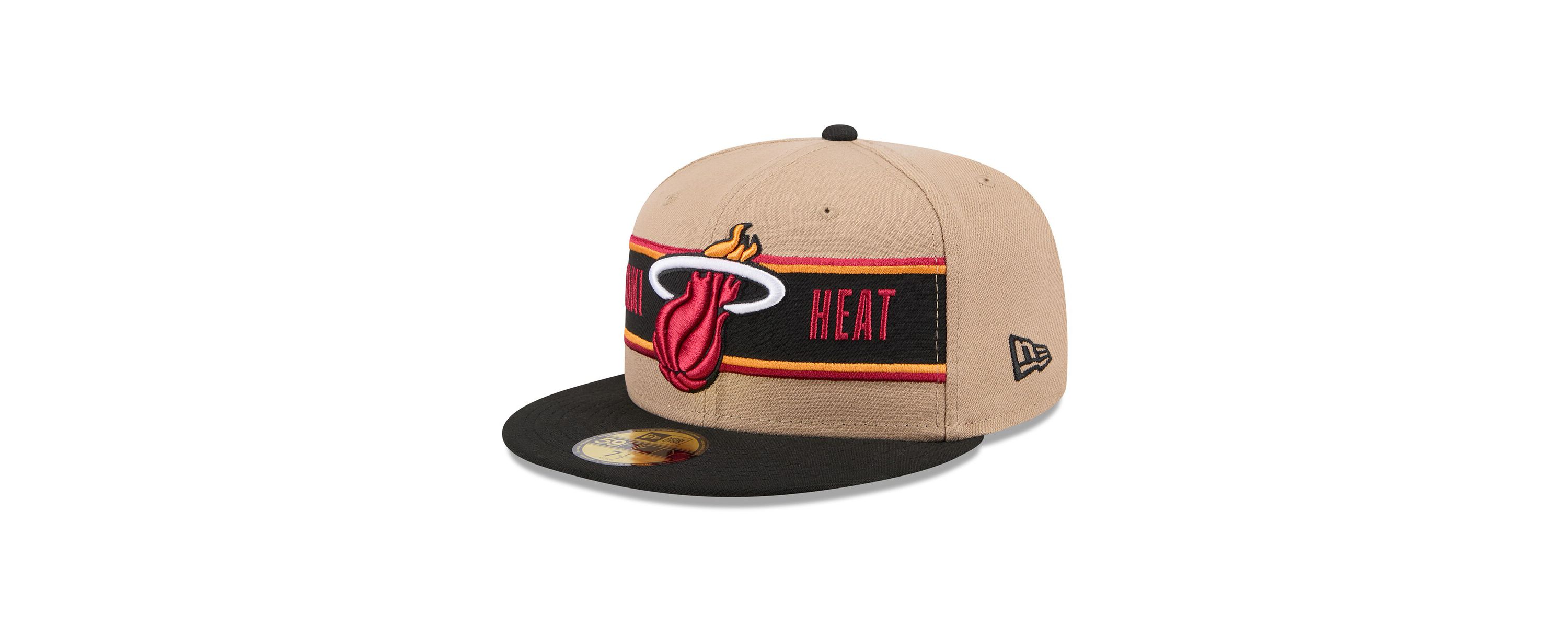 New Era NBA Tan/Black Miami Heat 2024 NBA Draft 59FIFTY Fitted Hat | Belk