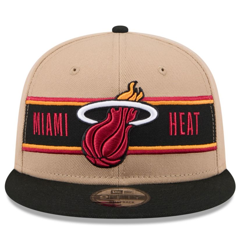 New Era NBA Tan/Black Miami Heat 2024 NBA Draft 9FIFTY Snapback Hat | Belk