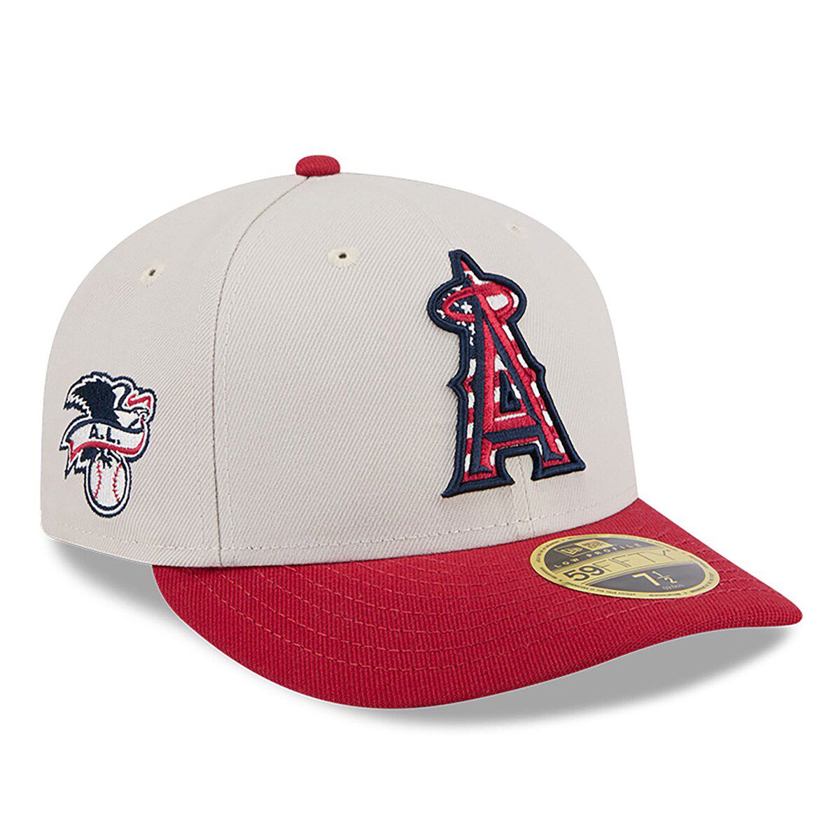 New Era MLB Khaki/Red Los Angeles Angels 2024 Fourth of July Low ...