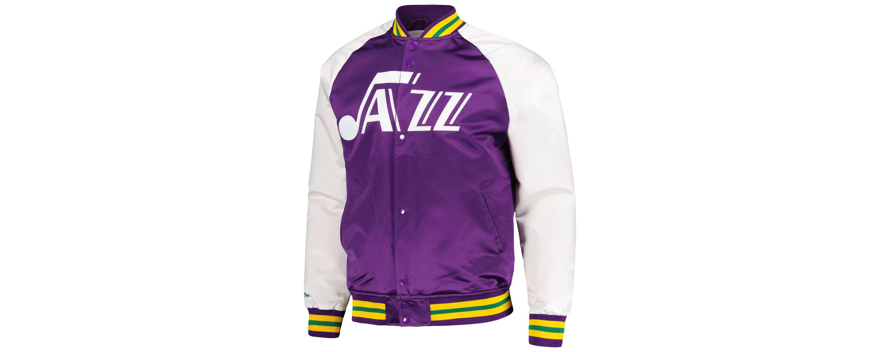 Mitchell & Ness NBA Utah Jazz Double Clutch Satin Raglan Full-Snap ...