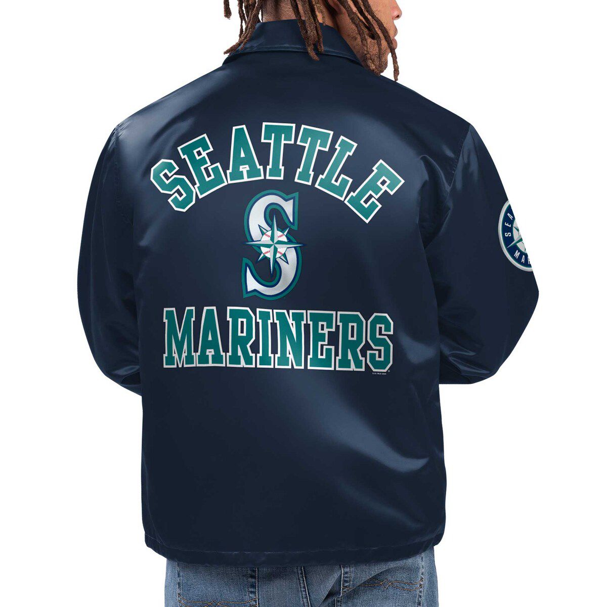 Starter MLB Seattle Mariners Option Route Satin Full-Snap Jacket | Belk