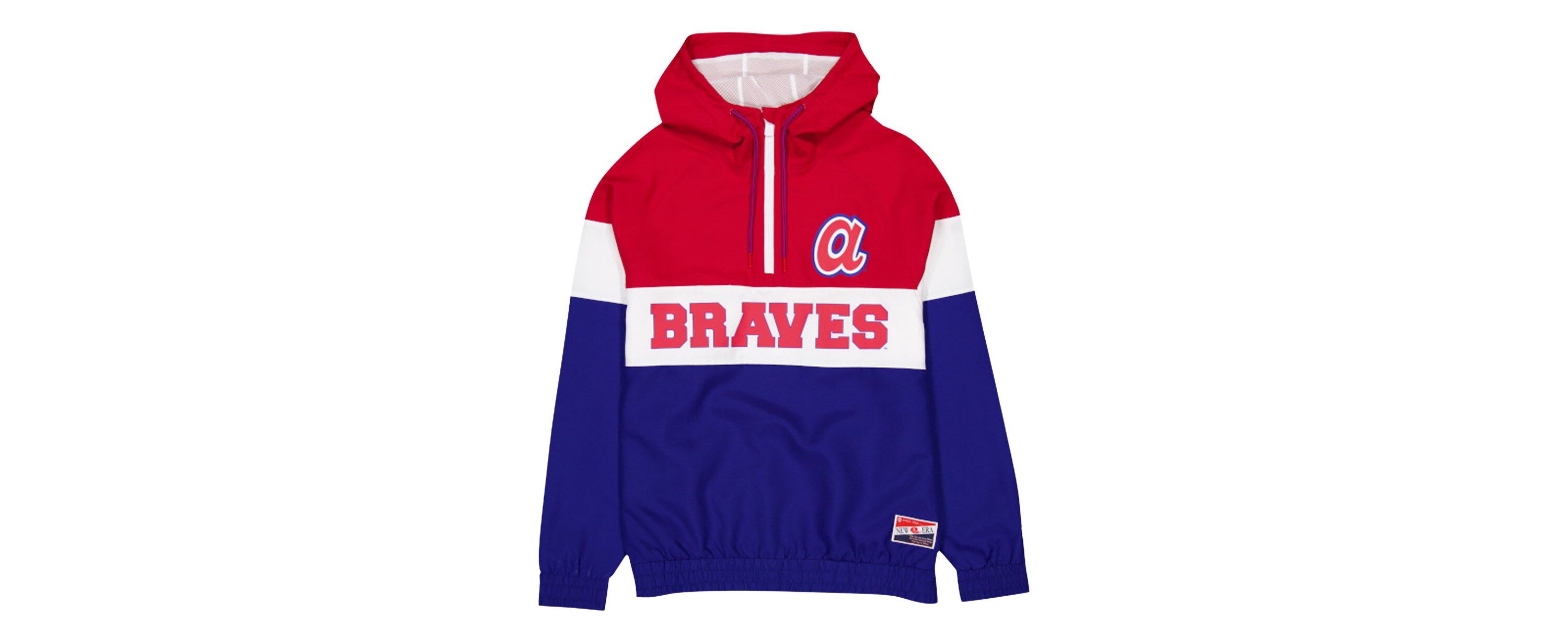 New Era MLB Atlanta Braves Ripstop Raglan Quarter-Zip Hoodie ...