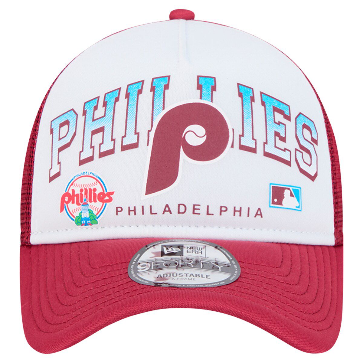 New Era MLB Philadelphia Phillies Retro Wordmark 9FORTY A-Frame Trucker ...