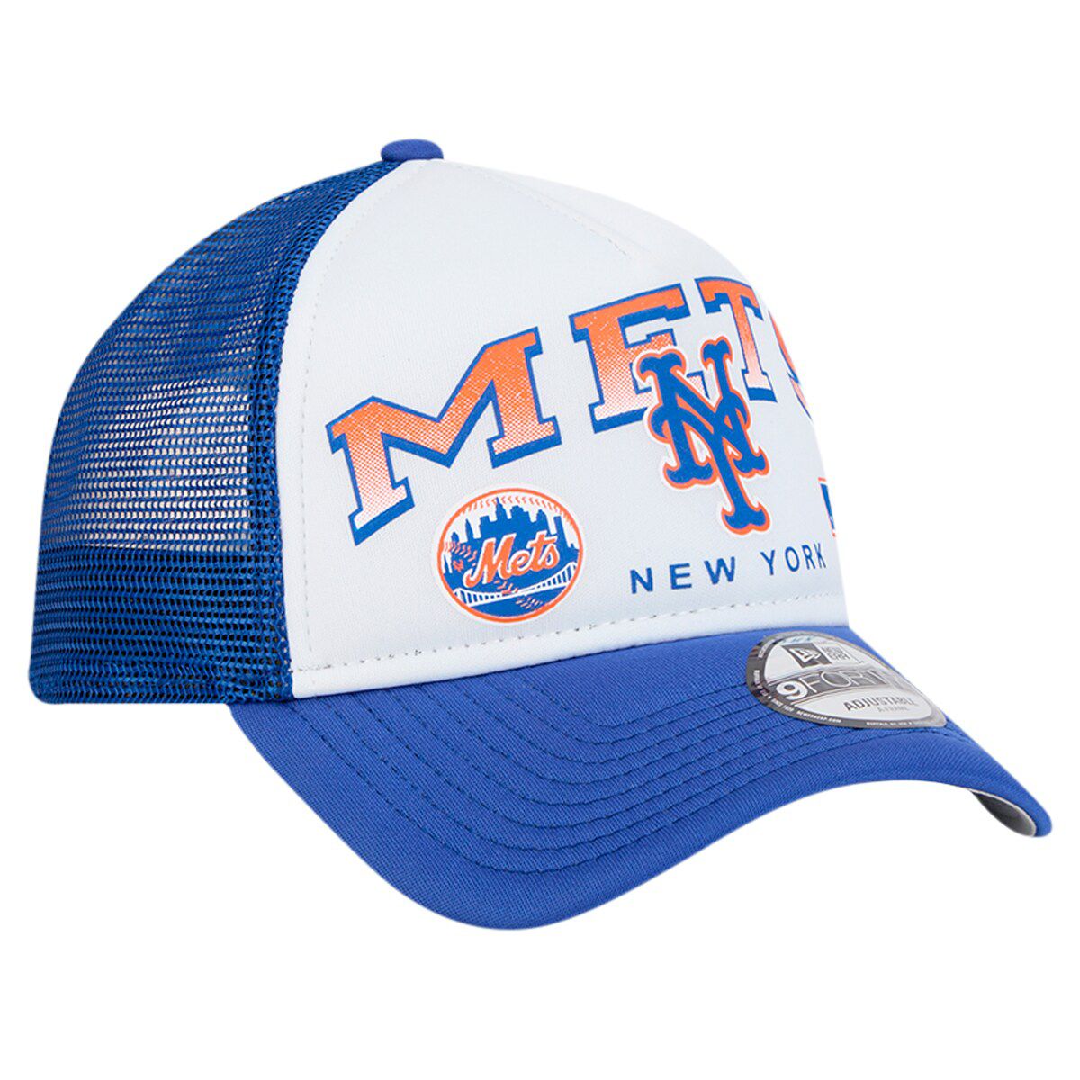 New Era MLB New York Mets Retro Wordmark 9FORTY A-Frame Trucker ...