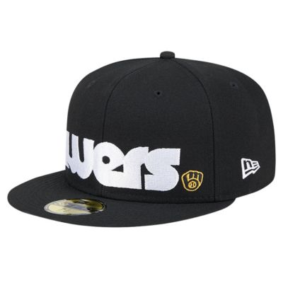 New Era MLB Milwaukee Brewers Checkered Undervisor 59FIFTY Fitted Hat ...