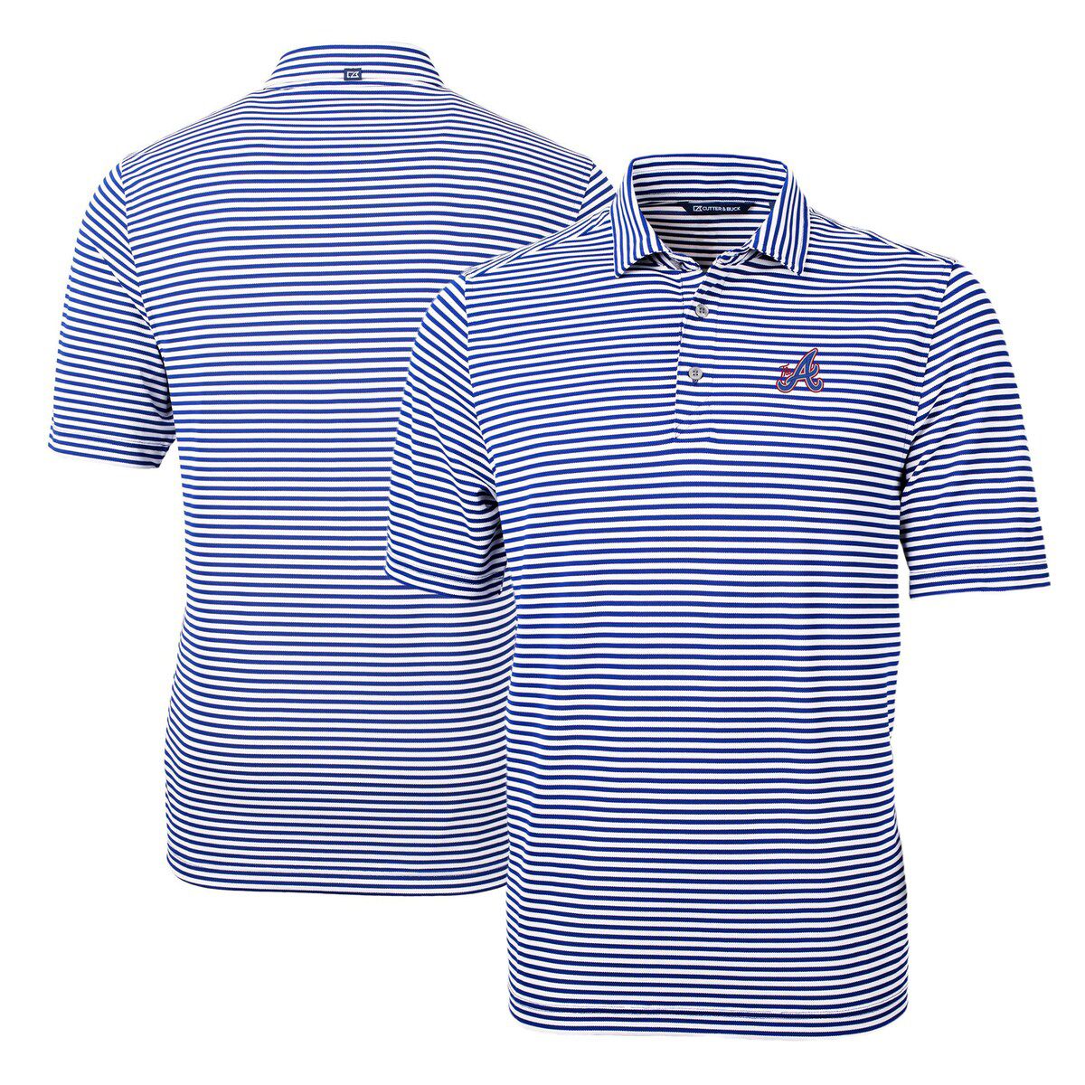 Cutter & Buck MLB Atlanta Braves City Connect Virtue Eco Pique Stripe ...