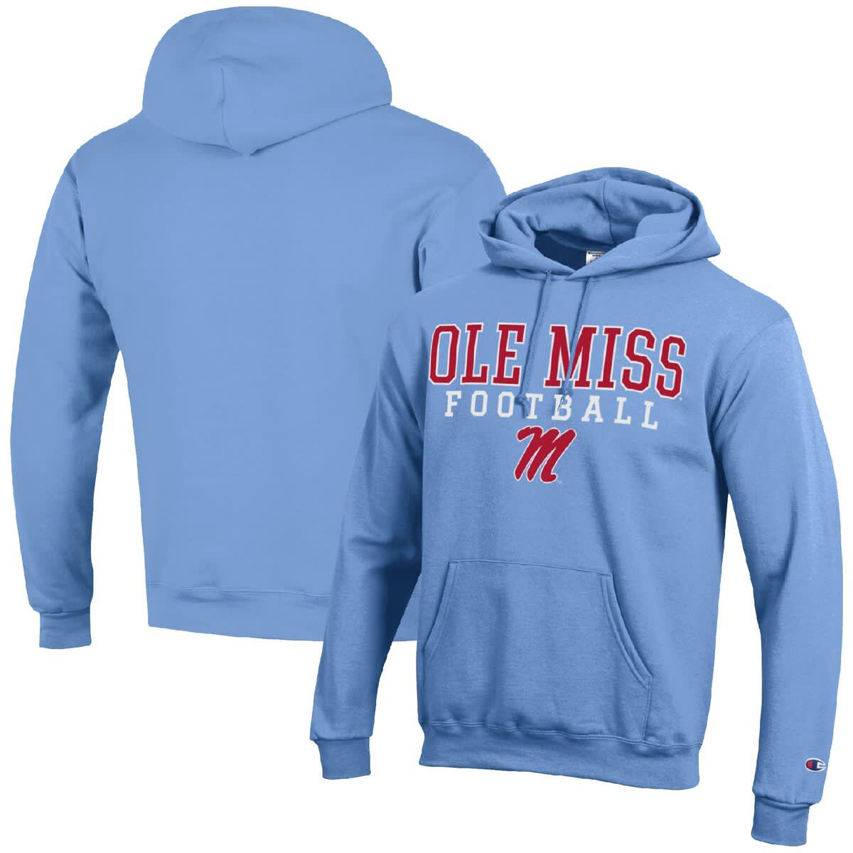 Champion® NCAA Powder Ole Miss Rebels Football Stack Pullover Hoodie | Belk